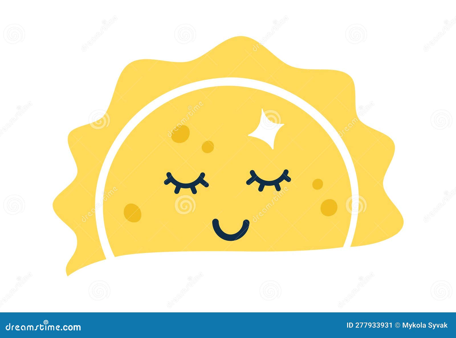 Sun Sleeping Character stock vector. Illustration of cartoon - 277933931