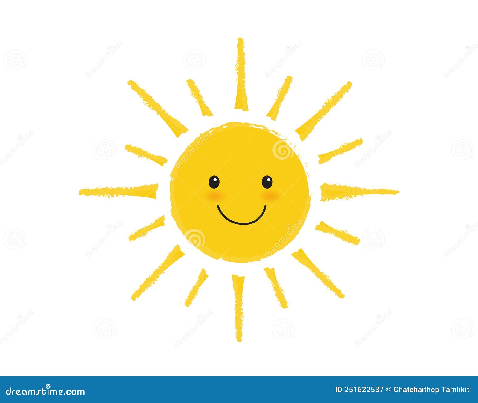 Sun Smile Icon Isolated on White Background. Cute Sun Flat Icon Design ...