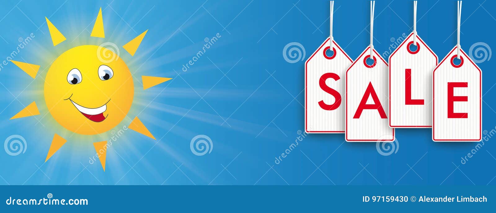 Sun Smiley Price Stickers Sale Header Stock Vector - Illustration of ...