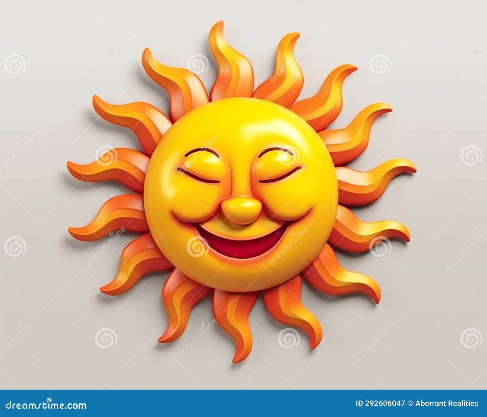 The Sun is Smiling in this 3d Illustration Stock Illustration ...