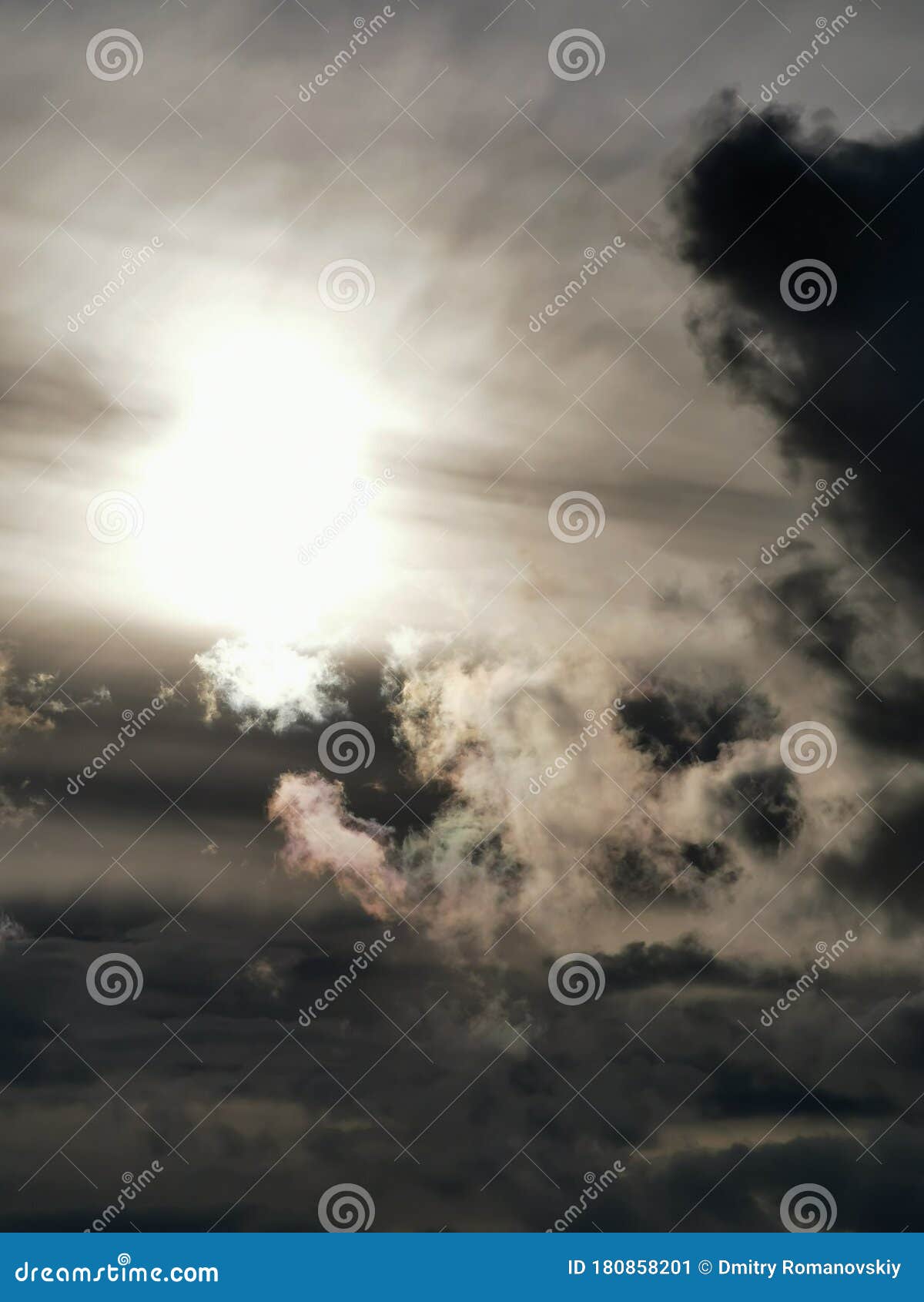Sun with Smoky Clouds, Krasnogorsk, Moscow, Russia Stock Image - Image ...
