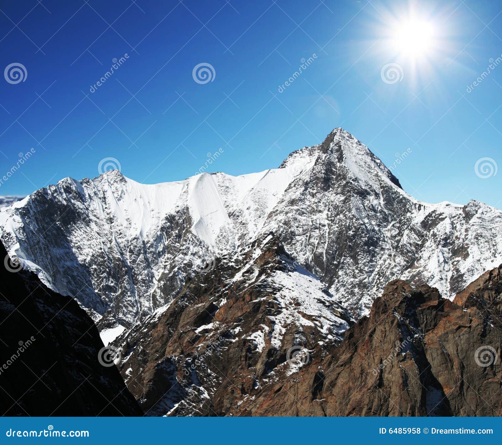Sun and snow stock photo. Image of fresh, rock, snowy - 6485958
