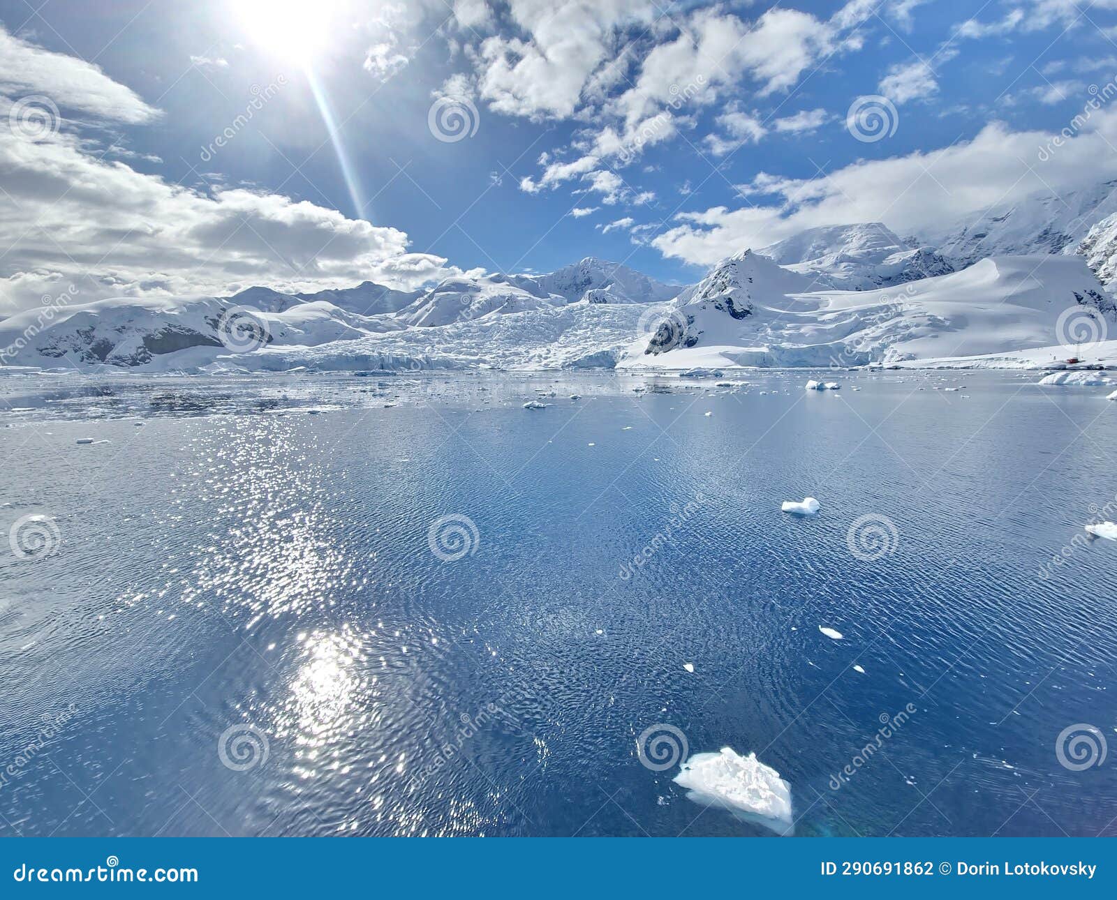 Sun, Snow, Water, Sky in Antarctica Stock Photo - Image of antarc, snow ...
