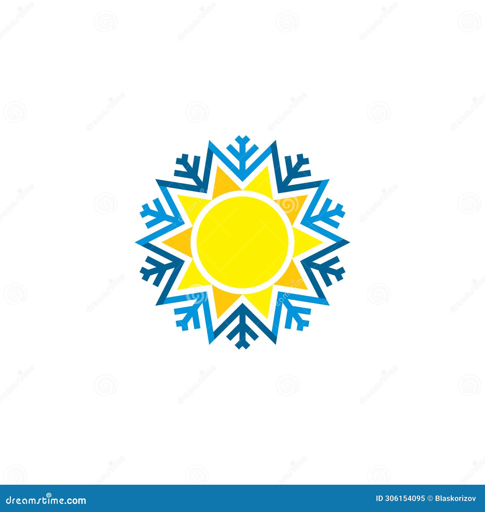 Sun and Snowflake Air Conditioner Logo Icon Vector Stock Vector ...