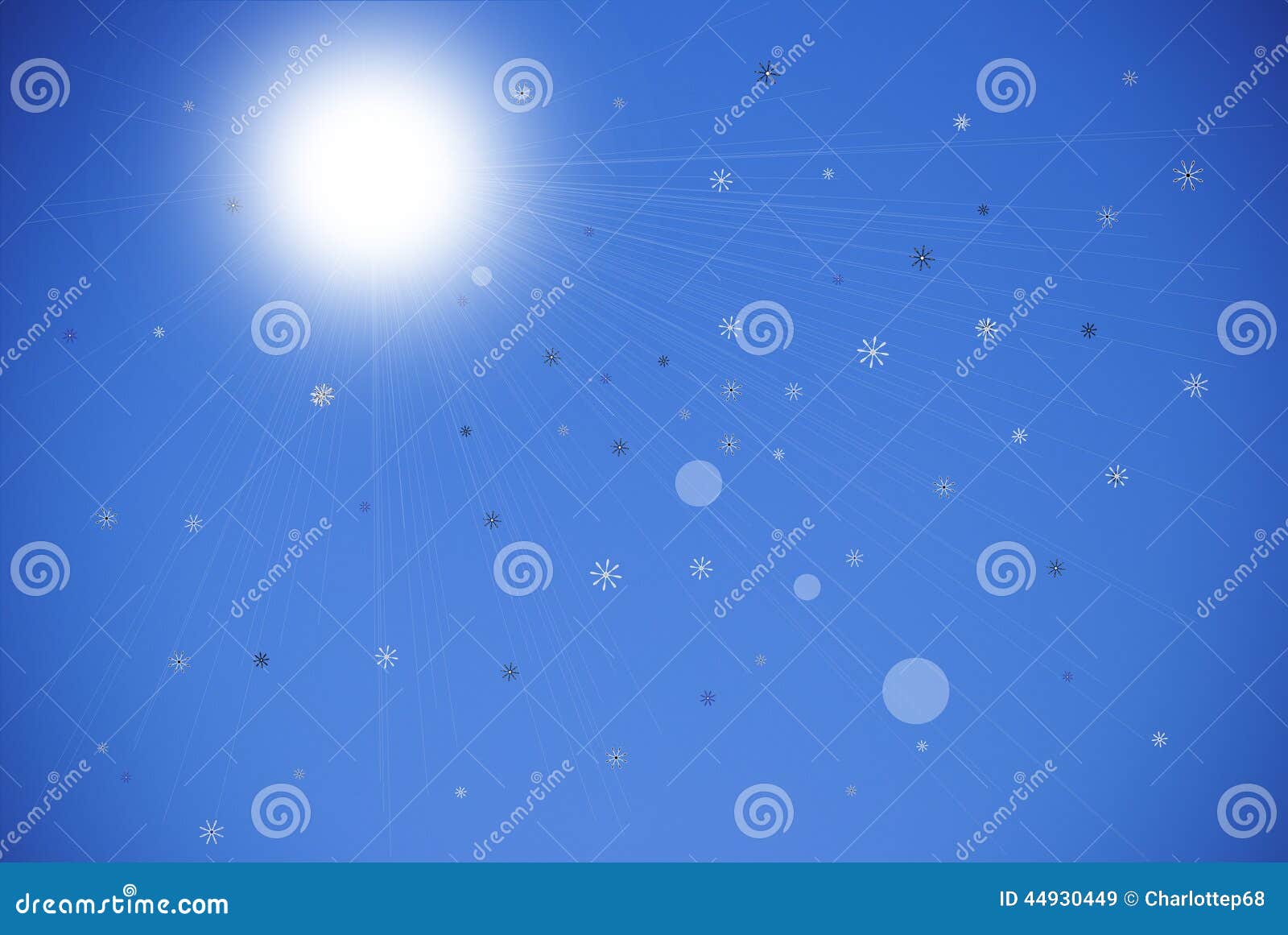 Sun with snowflakes stock illustration. Illustration of sunny - 44930449