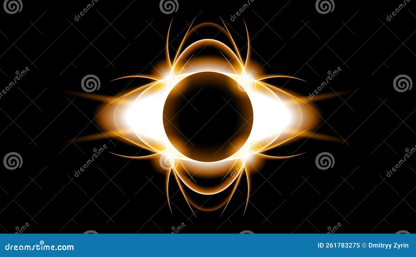 Sun Solar Eclipse Orange Fire Dark Background Vector Moon Design Space ...