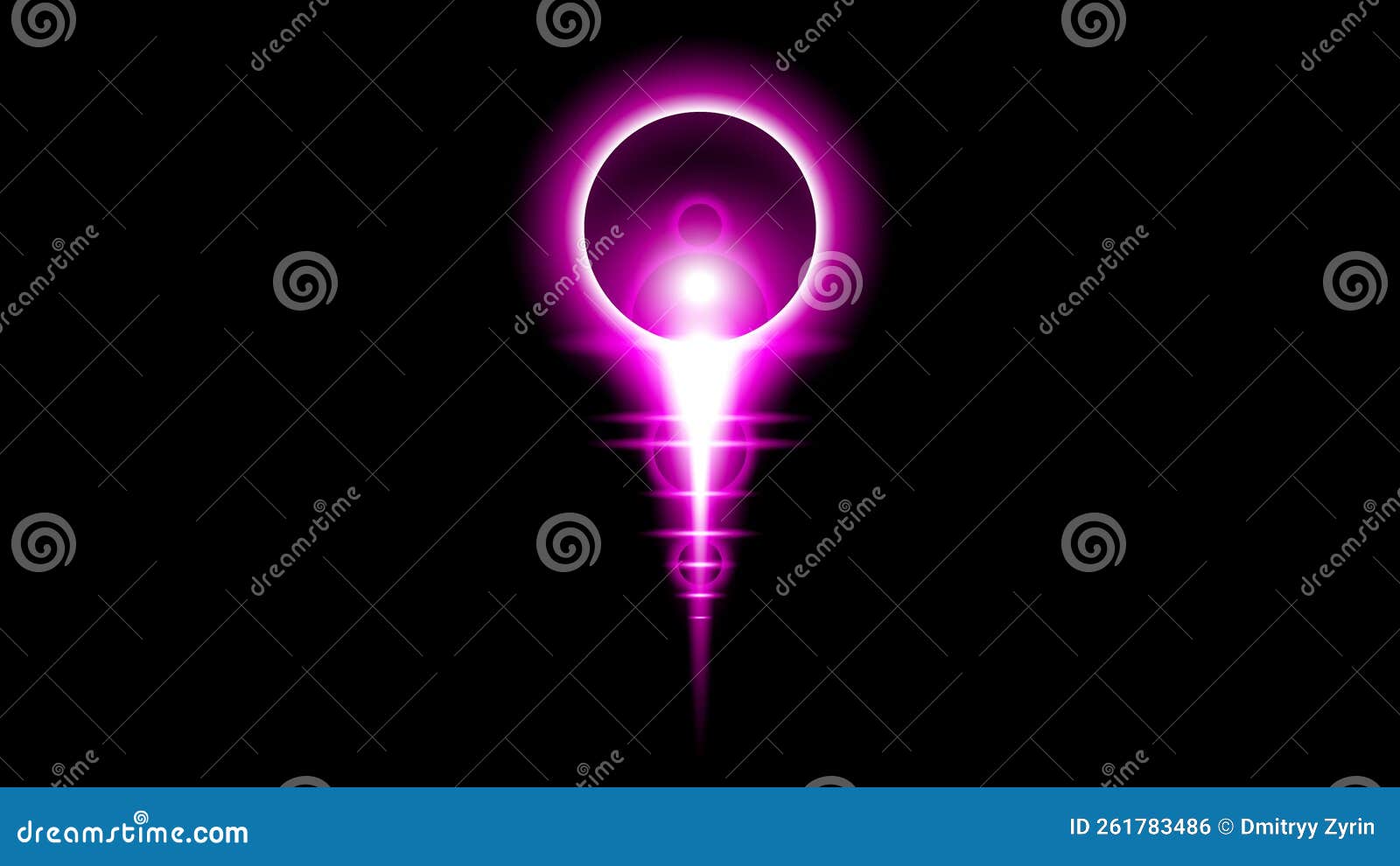 Sun Solar Eclipse Pink Fire Dark Background Vector Moon Design Space ...