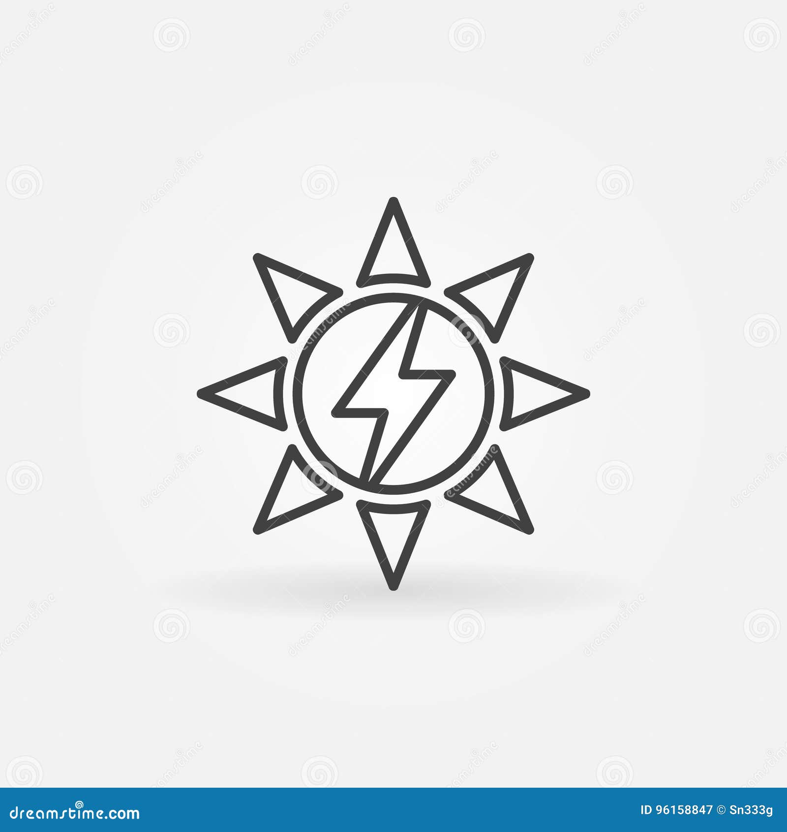 Sun or solar energy icon stock vector. Illustration of pictogram - 96158847