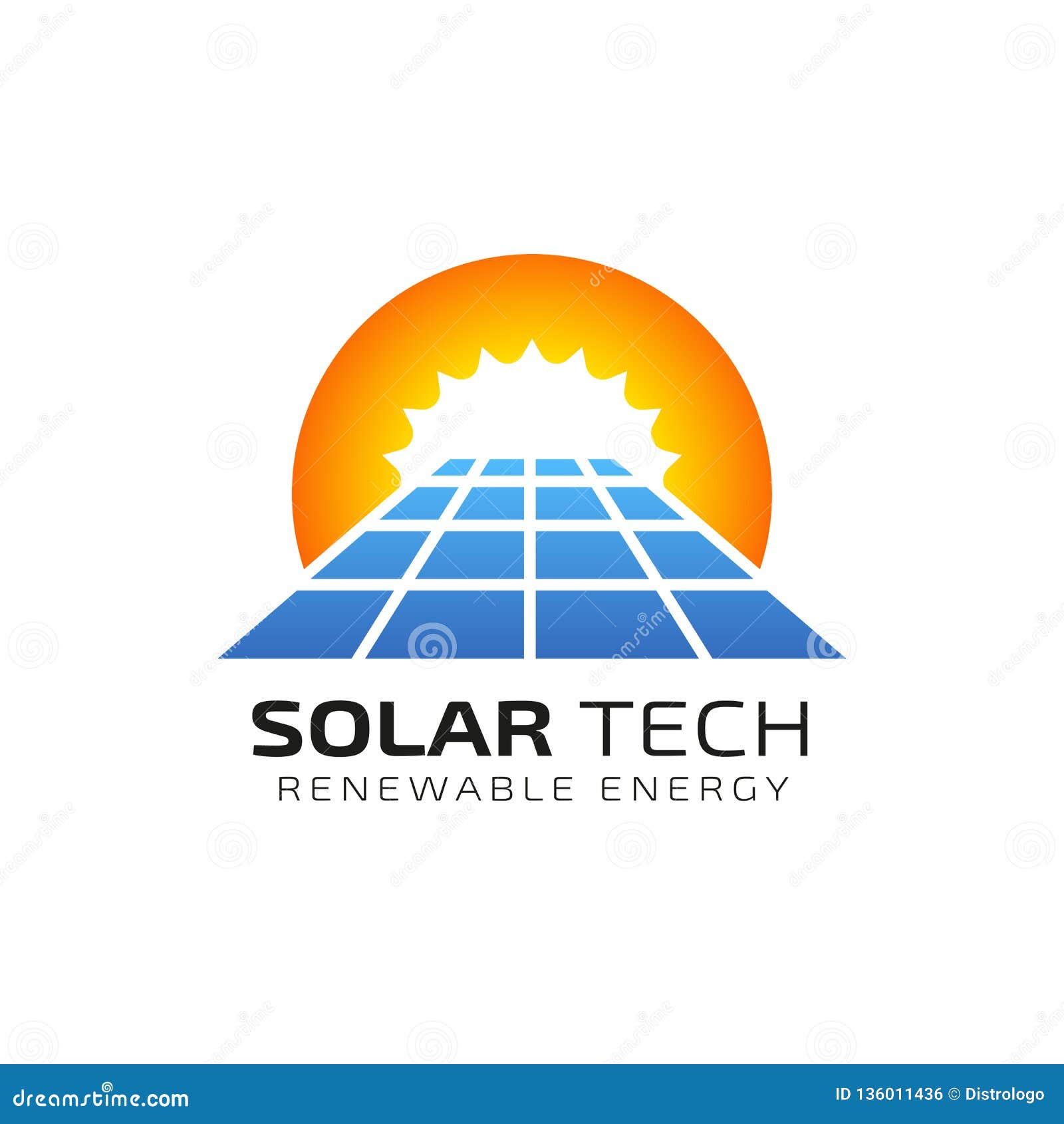 Sun Solar Energy Logo Design Template. Solar Tech Logo Design Stock ...