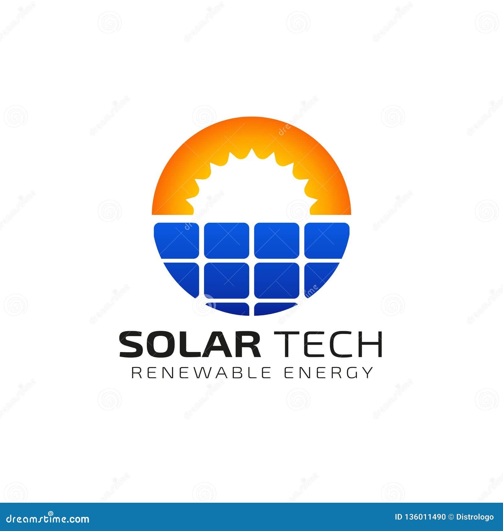 Sun Solar Energy Logo Design Template. Solar Tech Logo Design Stock ...