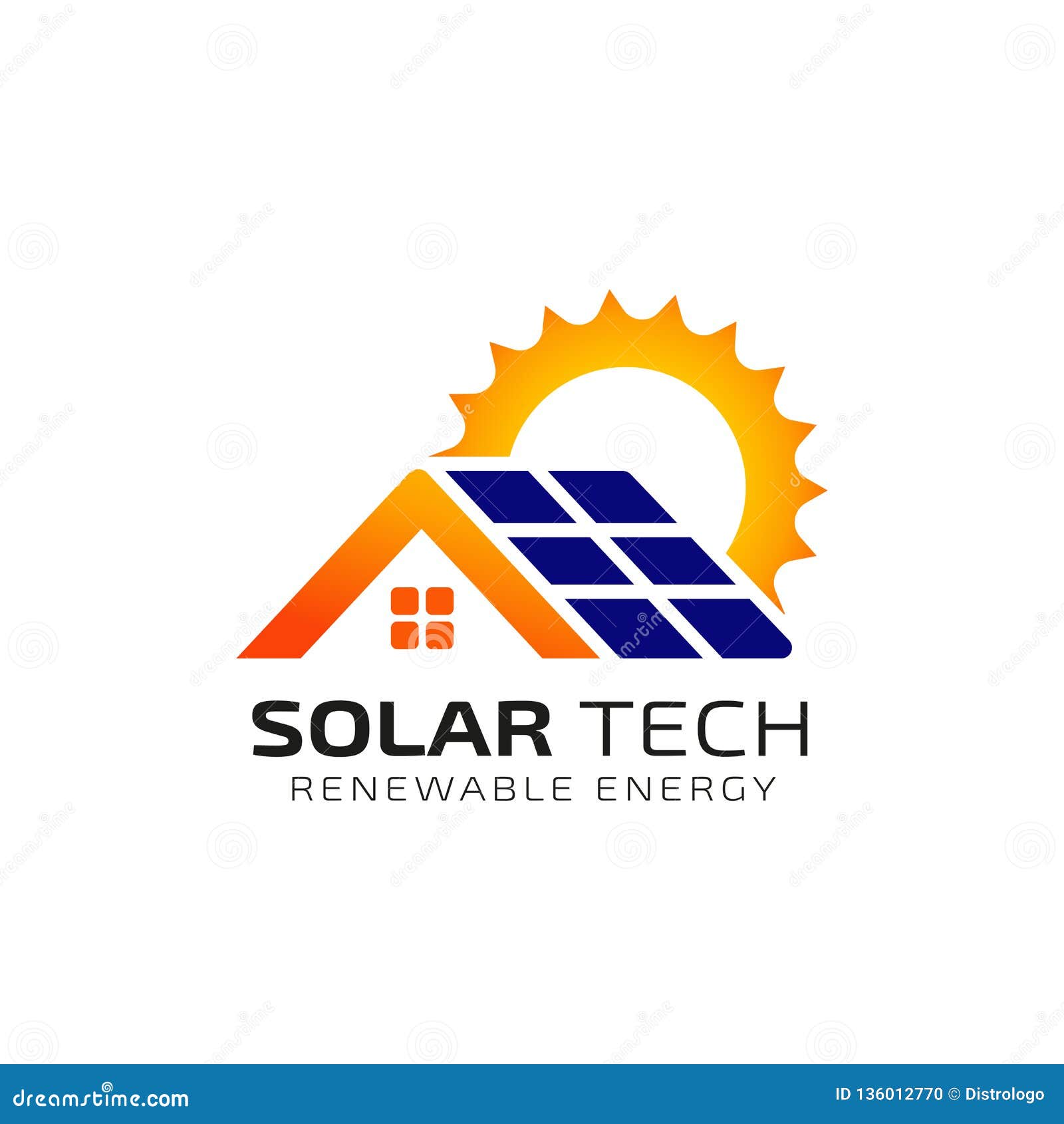 Sun Solar Energy Logo Design Template. Solar Tech Logo Design Stock ...