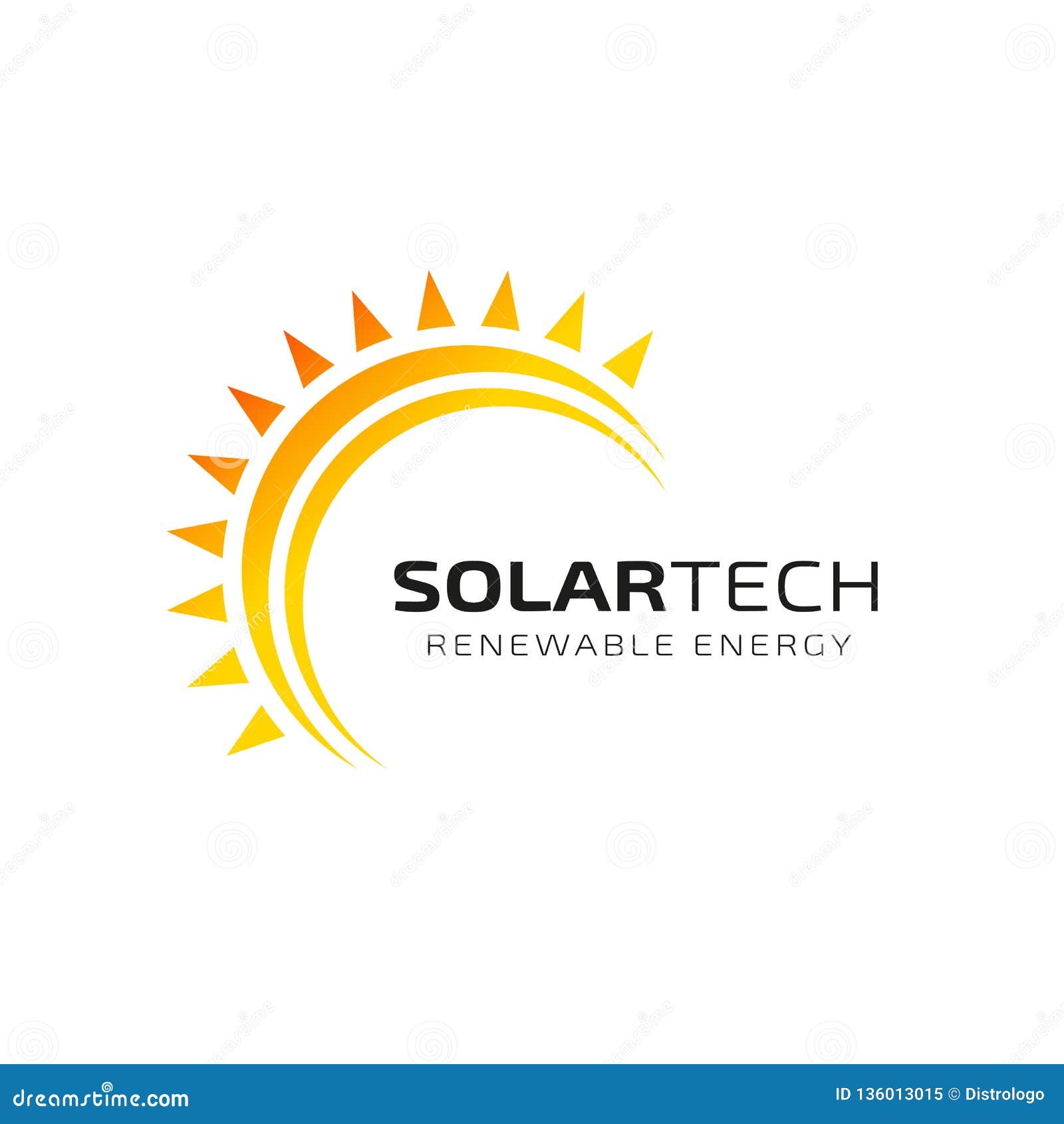Sun Solar Energy Logo Design Template. Solar Tech Logo Design Stock ...
