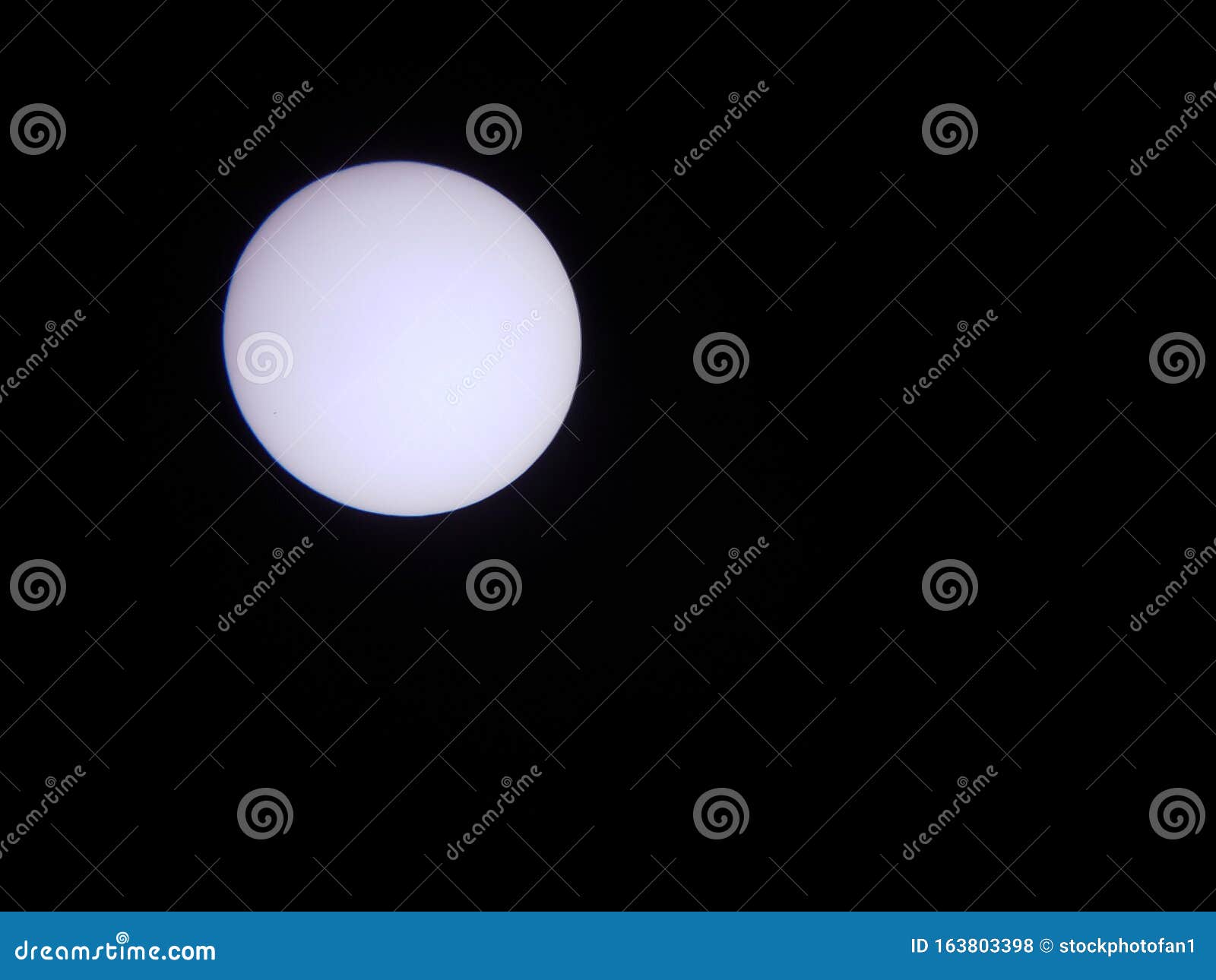 Sun through a Solar Filter and Telescope with Planet Mercury Stock ...