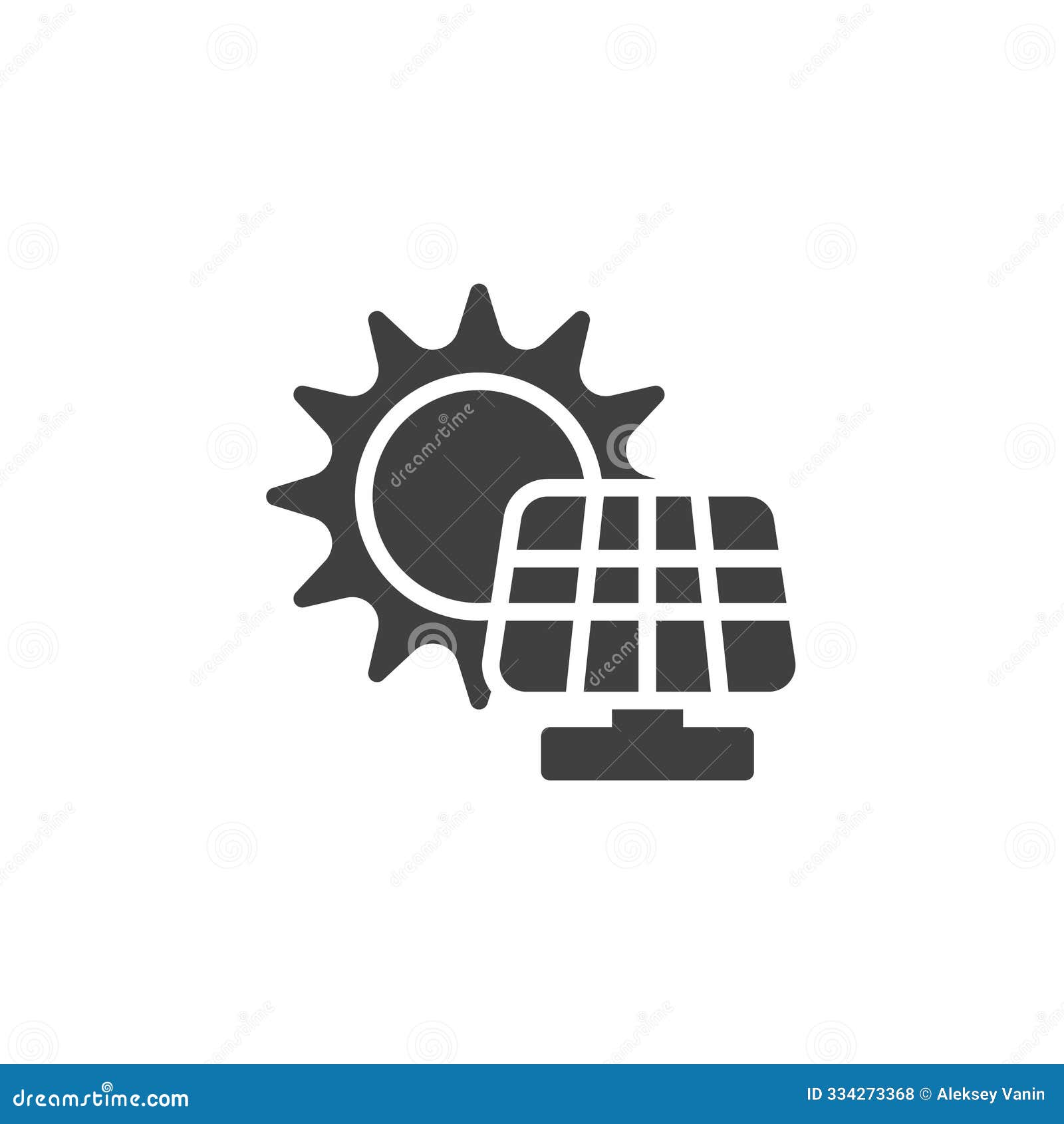Sun with Solar Rays and Solar Panel Vector Icon Stock Illustration ...