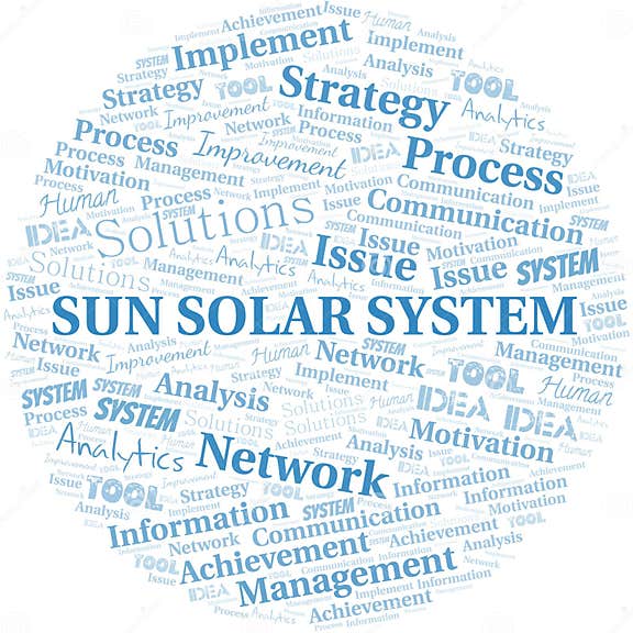 Sun Solar System Typography Vector Word Cloud. Stock Vector ...