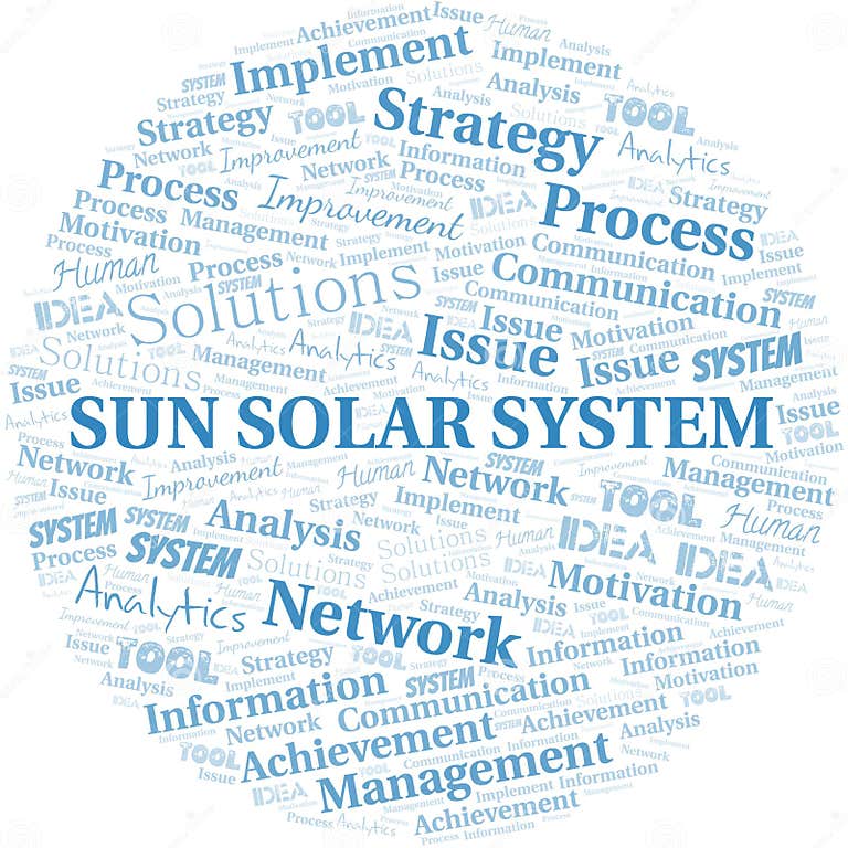 Sun Solar System Typography Vector Word Cloud. Stock Vector ...