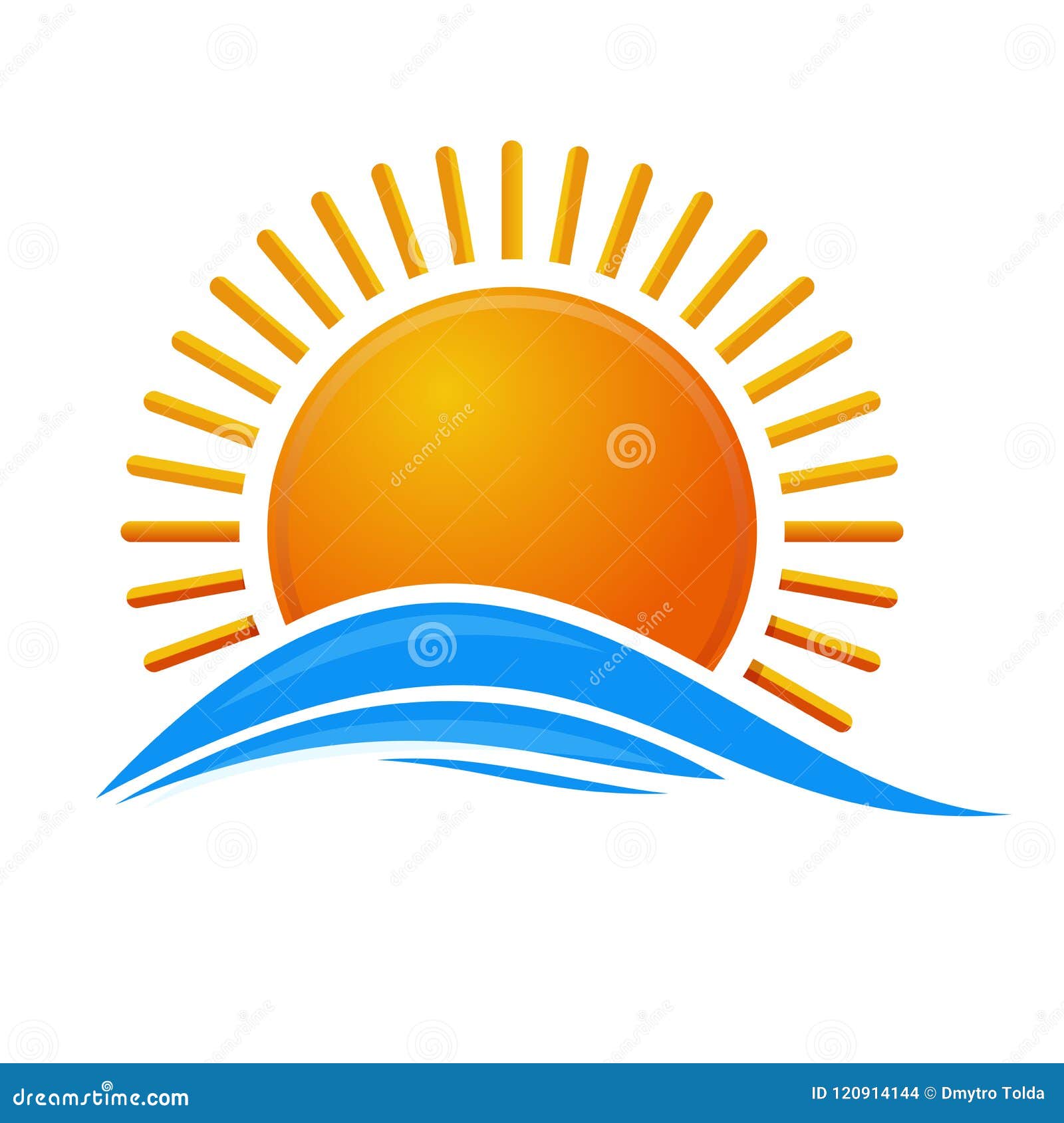 Sun Sopra Il Mare Icona Di Logo Di Alba Illustrazione Vettoriale ...