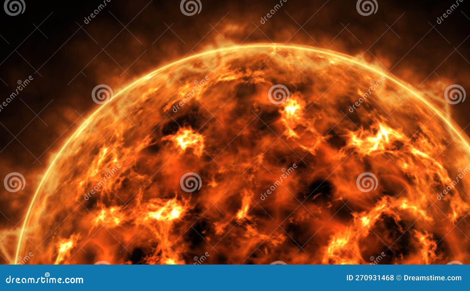The Sun in the Space. 3D Rendering. the Concept of Science Fiction ...