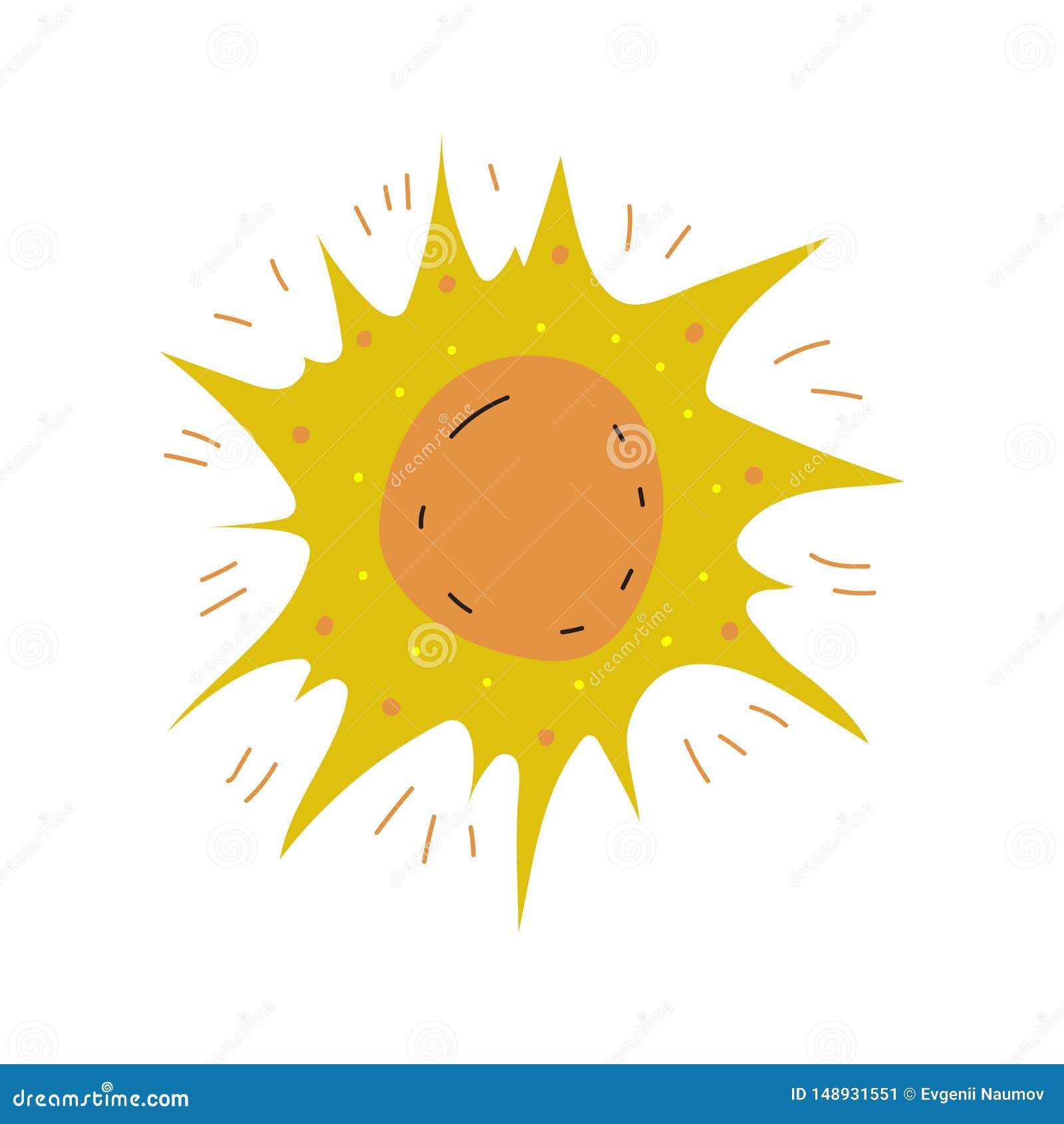 Sun, Space Design Element Cartoon Vector Illustration Stock Vector ...