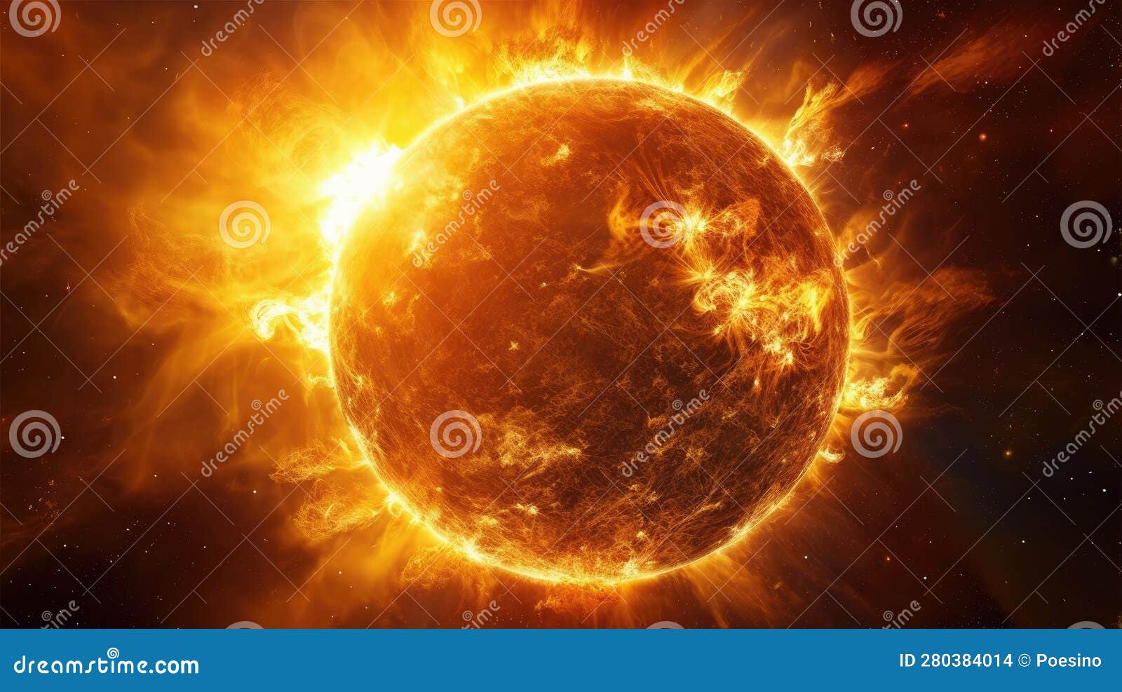 The Sun in the Space. 16:9 Scale. Generative AI (Real 300 DPI) Stock ...