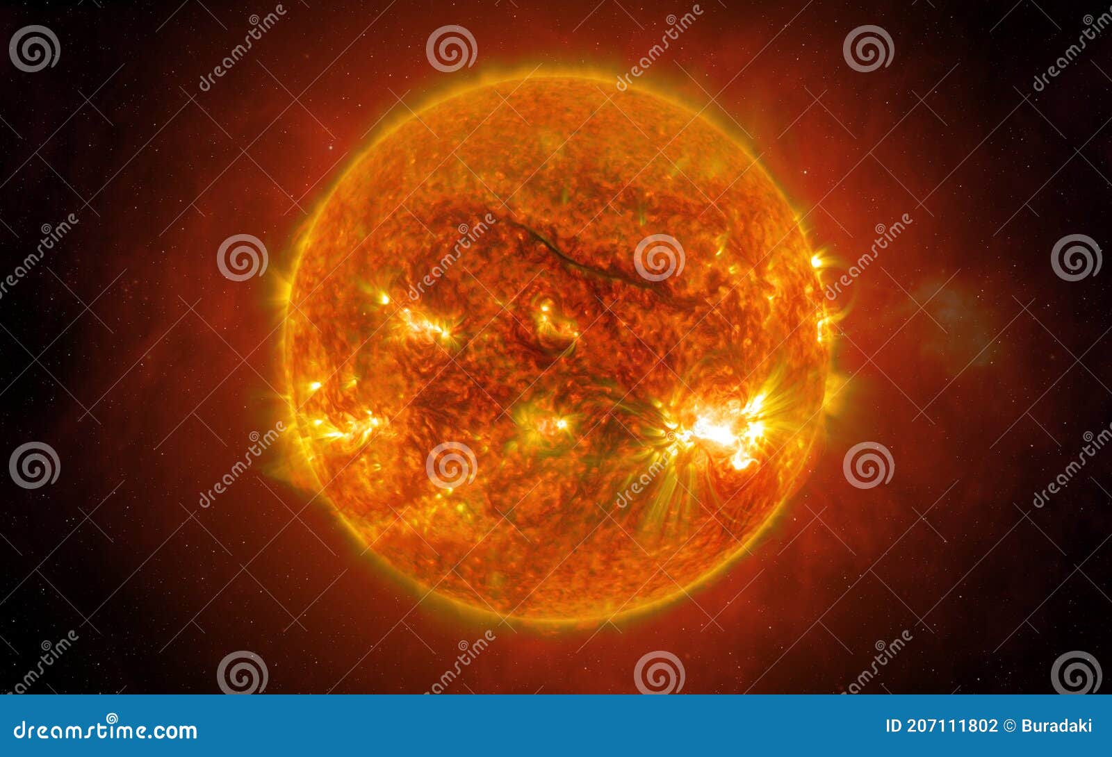The Sun in Space stock photo. Image of dazzling, asteriod - 207111802