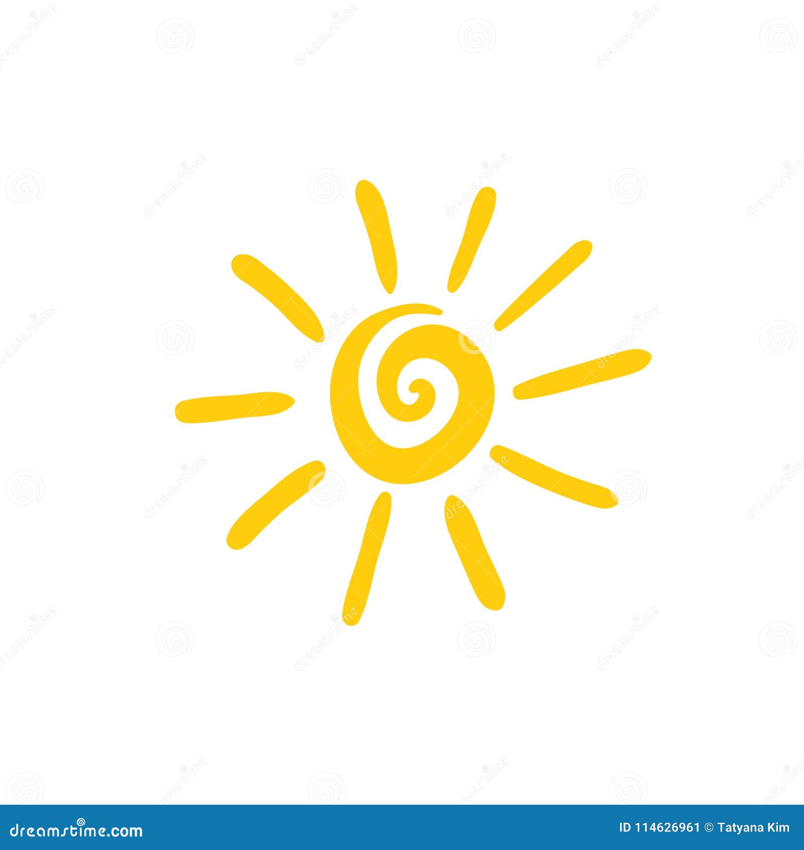 Sun Spiral Icon, Hand Drawn Stock Vector - Illustration of summer, flat ...