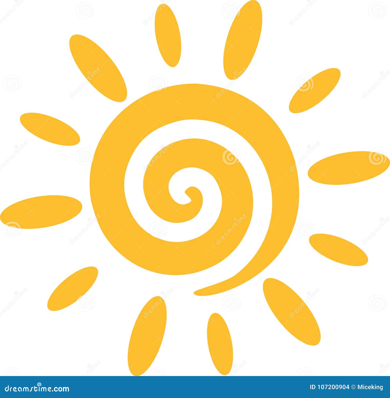 Sun with spiral stock vector. Illustration of warm, spiral - 107200904
