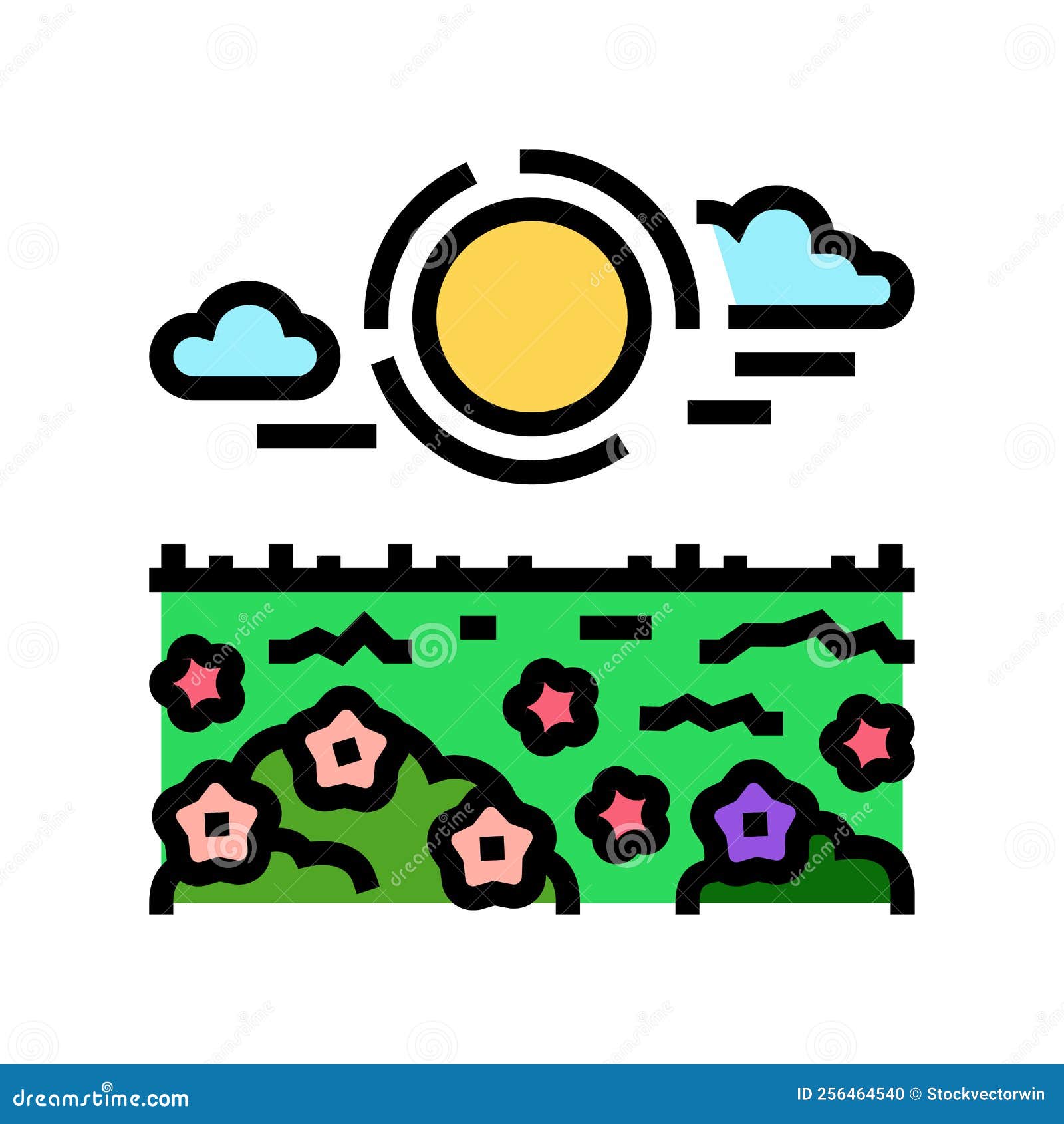 Sun Spring Color Icon Vector Illustration Stock Vector - Illustration ...