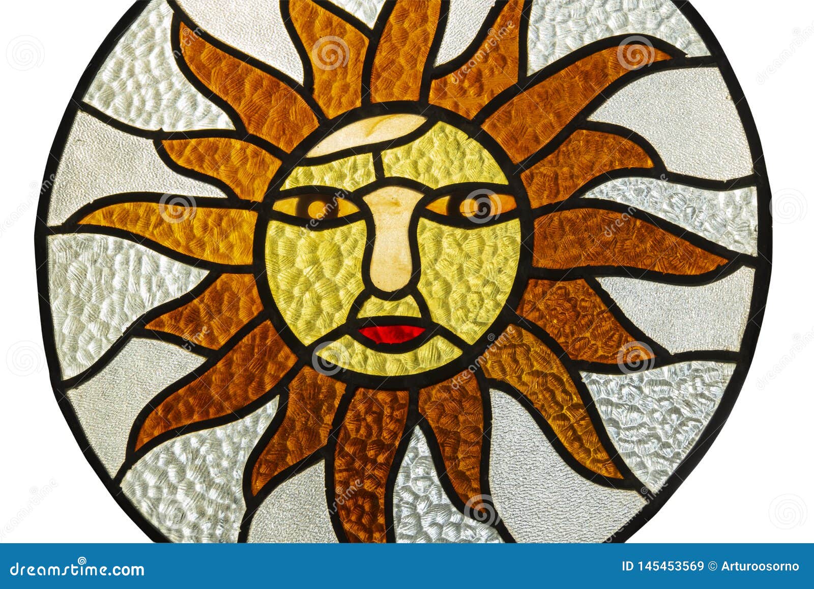 The Sun in a Stained Glass Window Stock Image - Image of colors ...