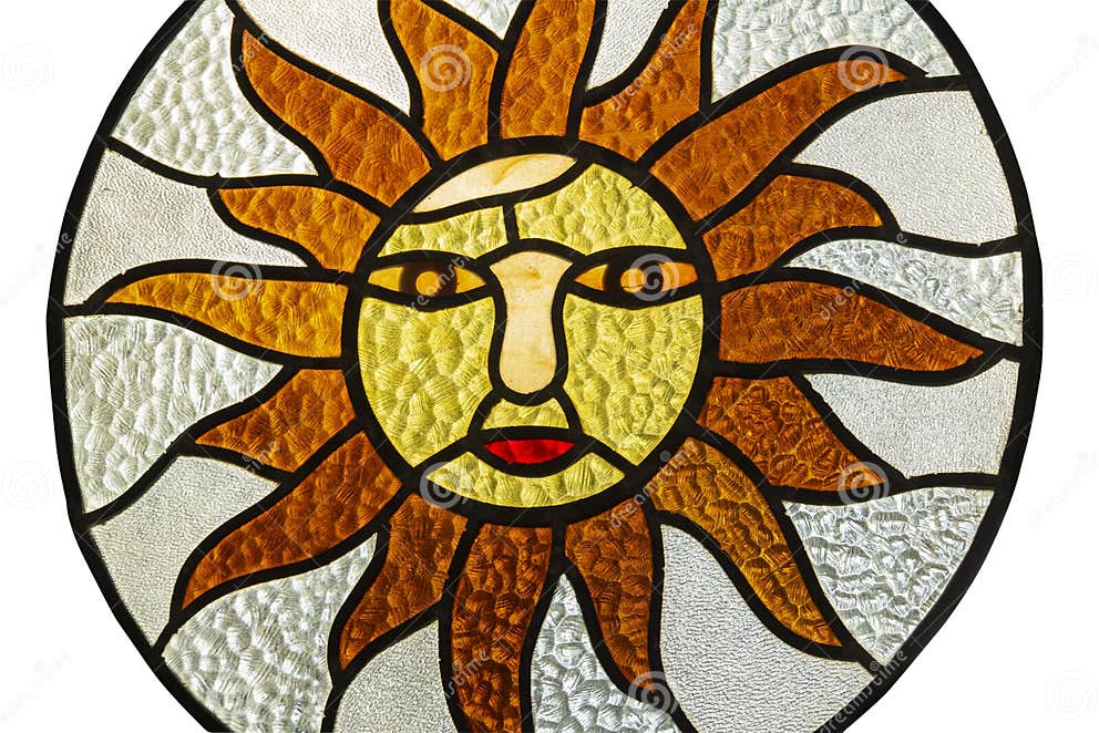 The Sun in a Stained Glass Window Stock Image - Image of colors ...