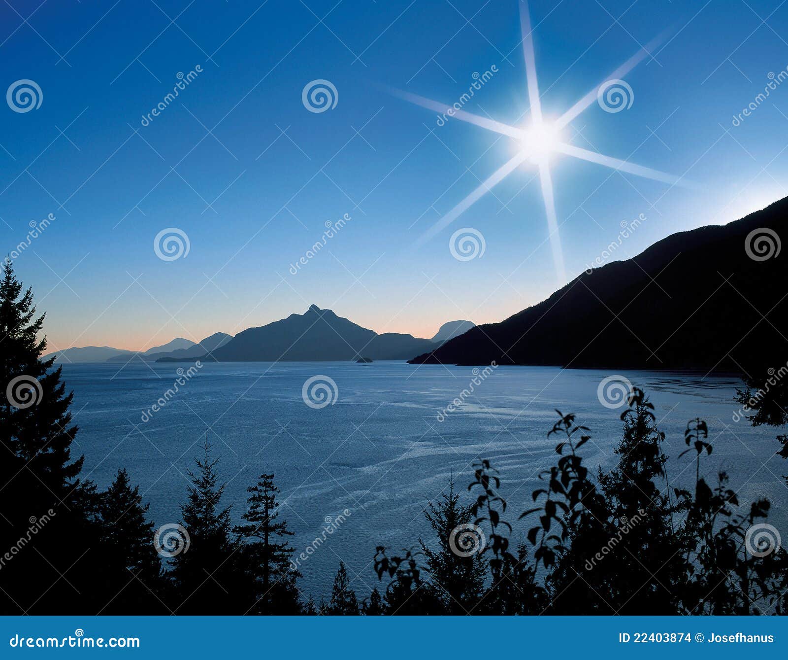 Sun star above the sea stock photo. Image of star, texture - 22403874