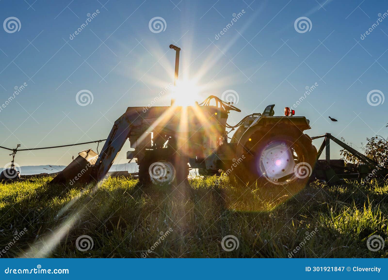 Sun Star Over Tractor stock image. Image of wheels, travel - 301921847