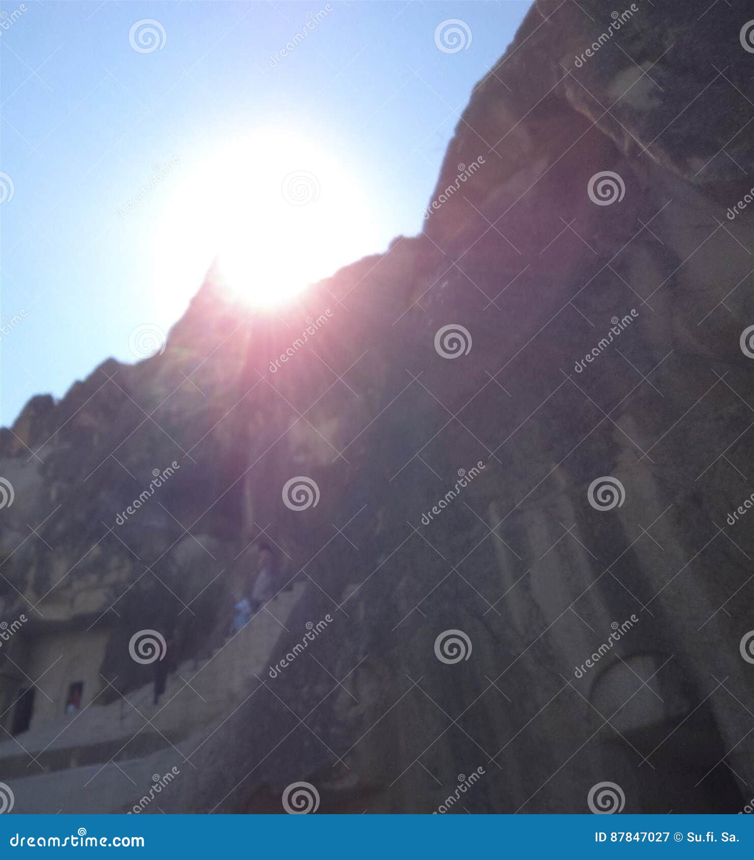 Sun and stone caves stock image. Image of climb, popular - 87847027