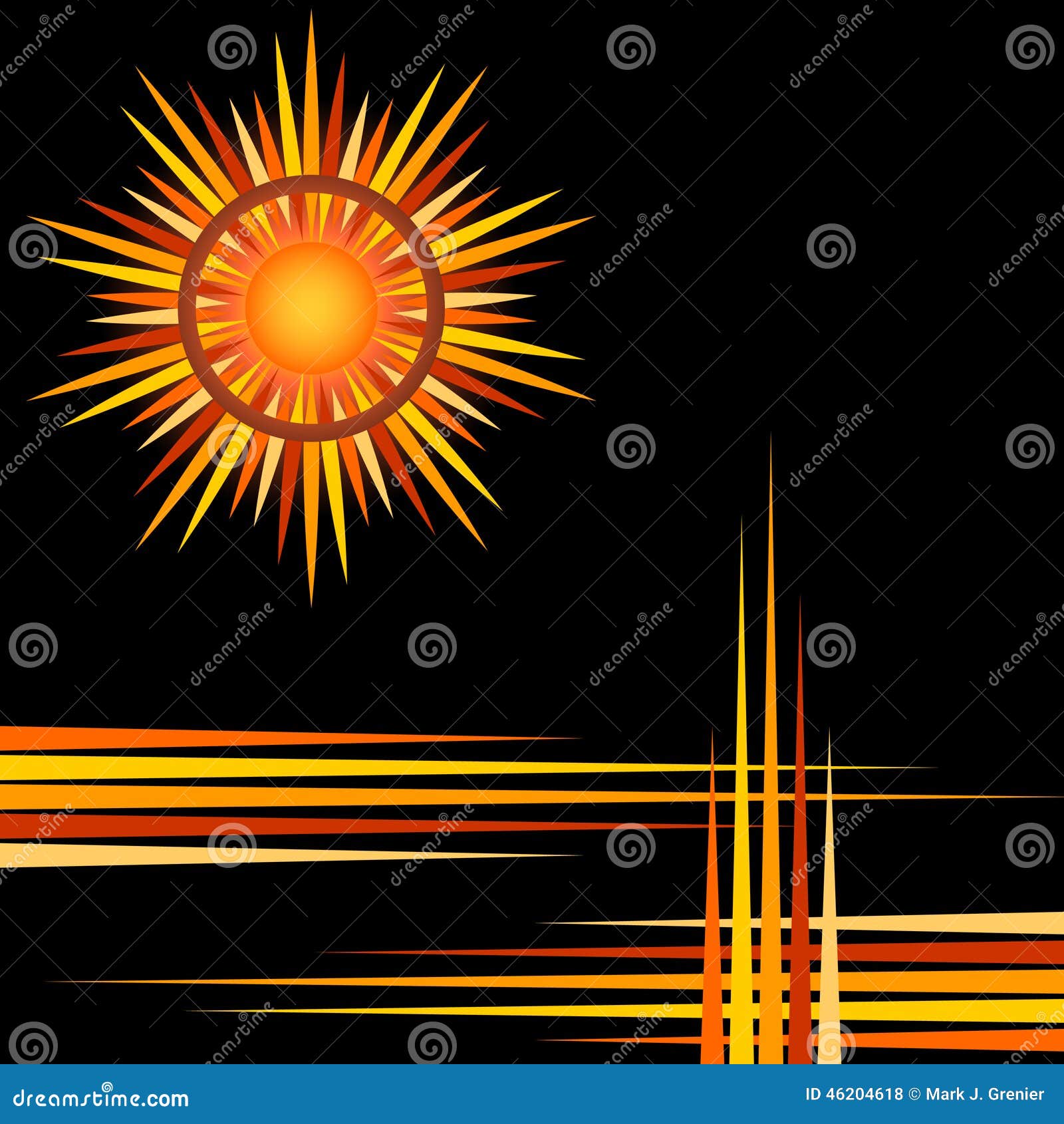 Sun Stripes stock vector. Illustration of backdrop, beam - 46204618