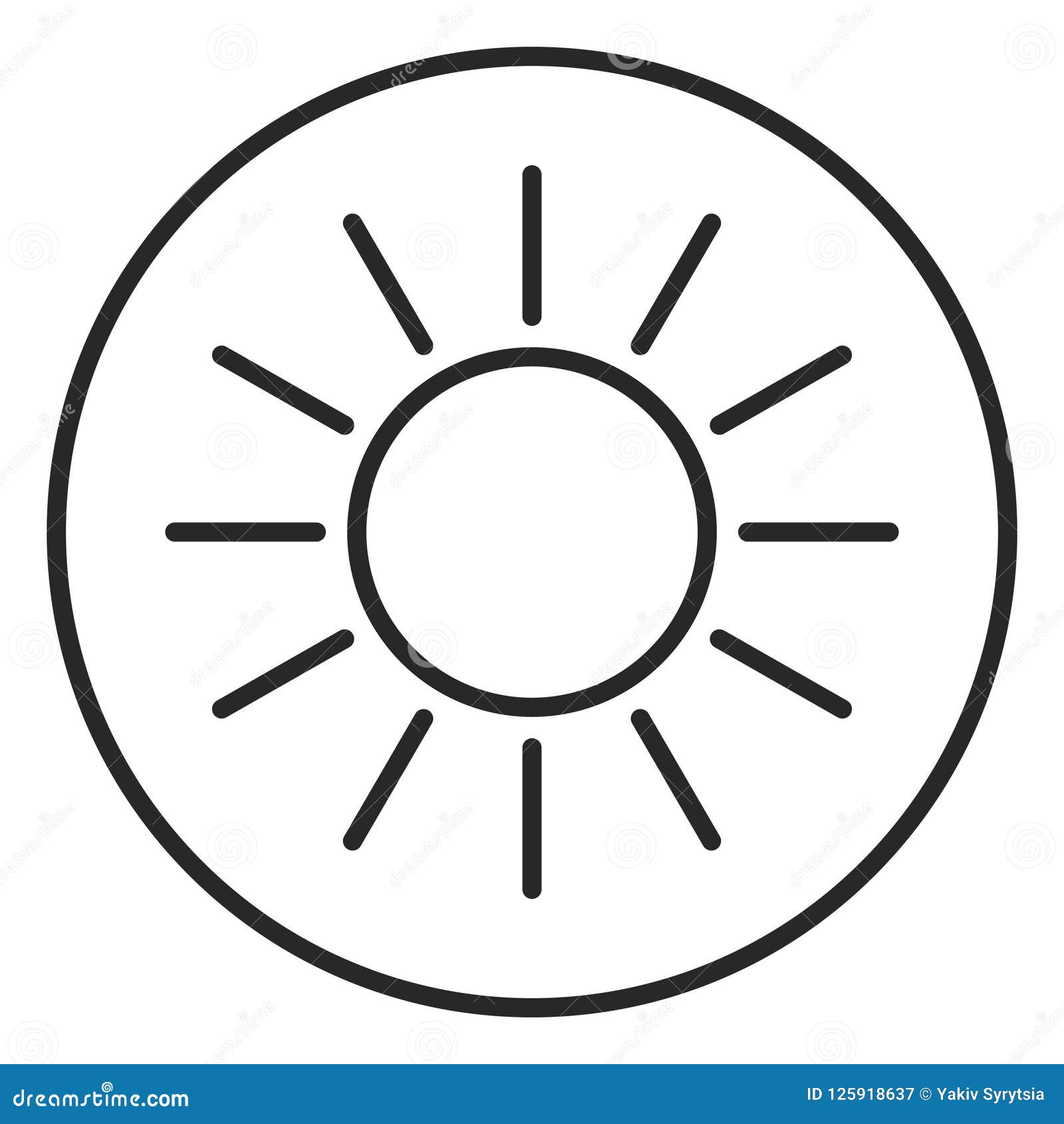 Sun Stroke Icon, Logo Illustration. Stroke High Quality Symbol. Stock ...
