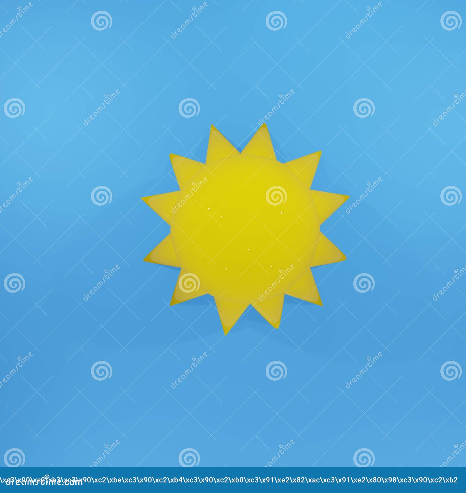 Sun in the Style of Minimalism 3D Rendering. Summer, Celsius, Hot ...
