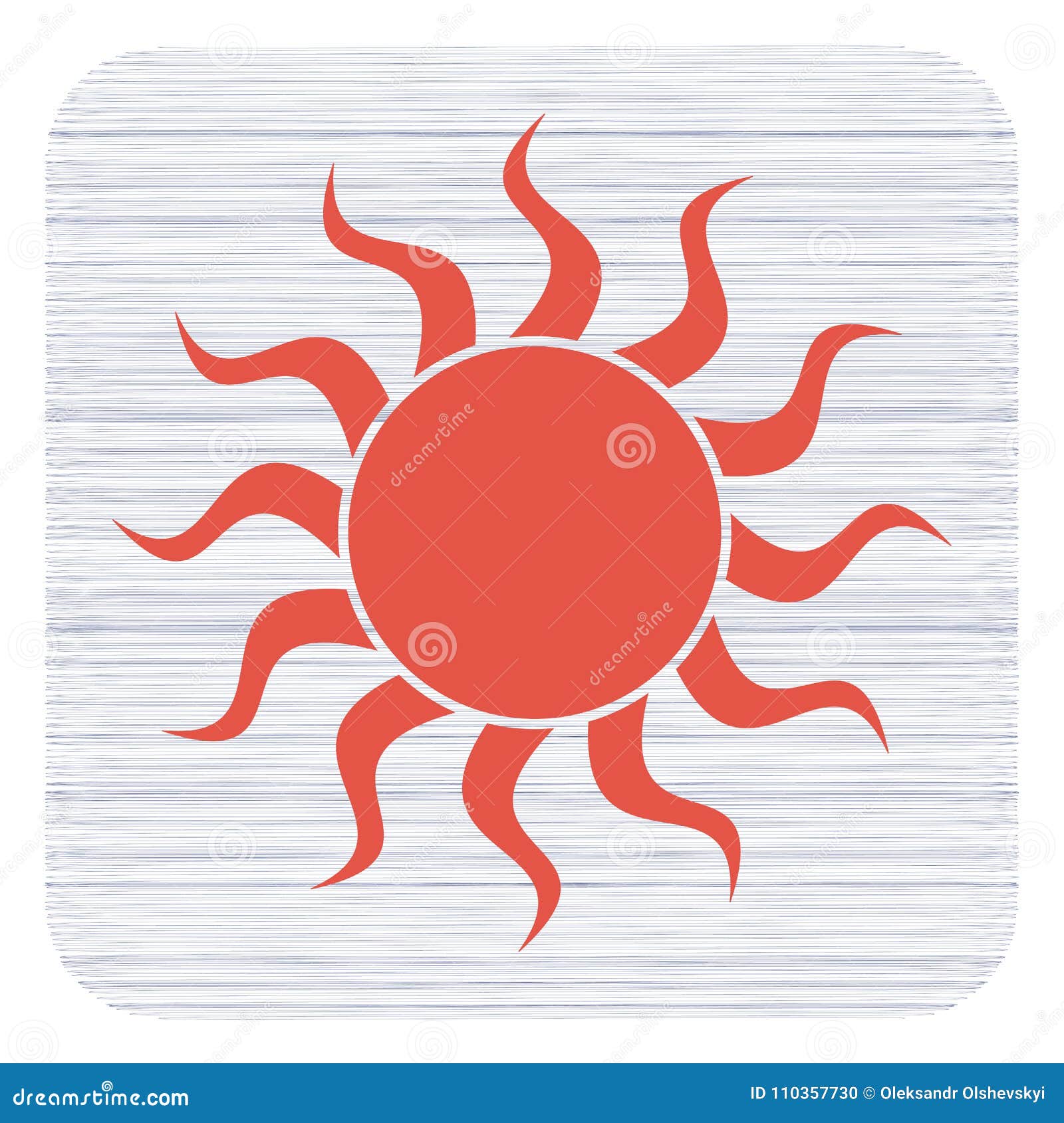 Sun stylized image icon stock vector. Illustration of icon - 110357730