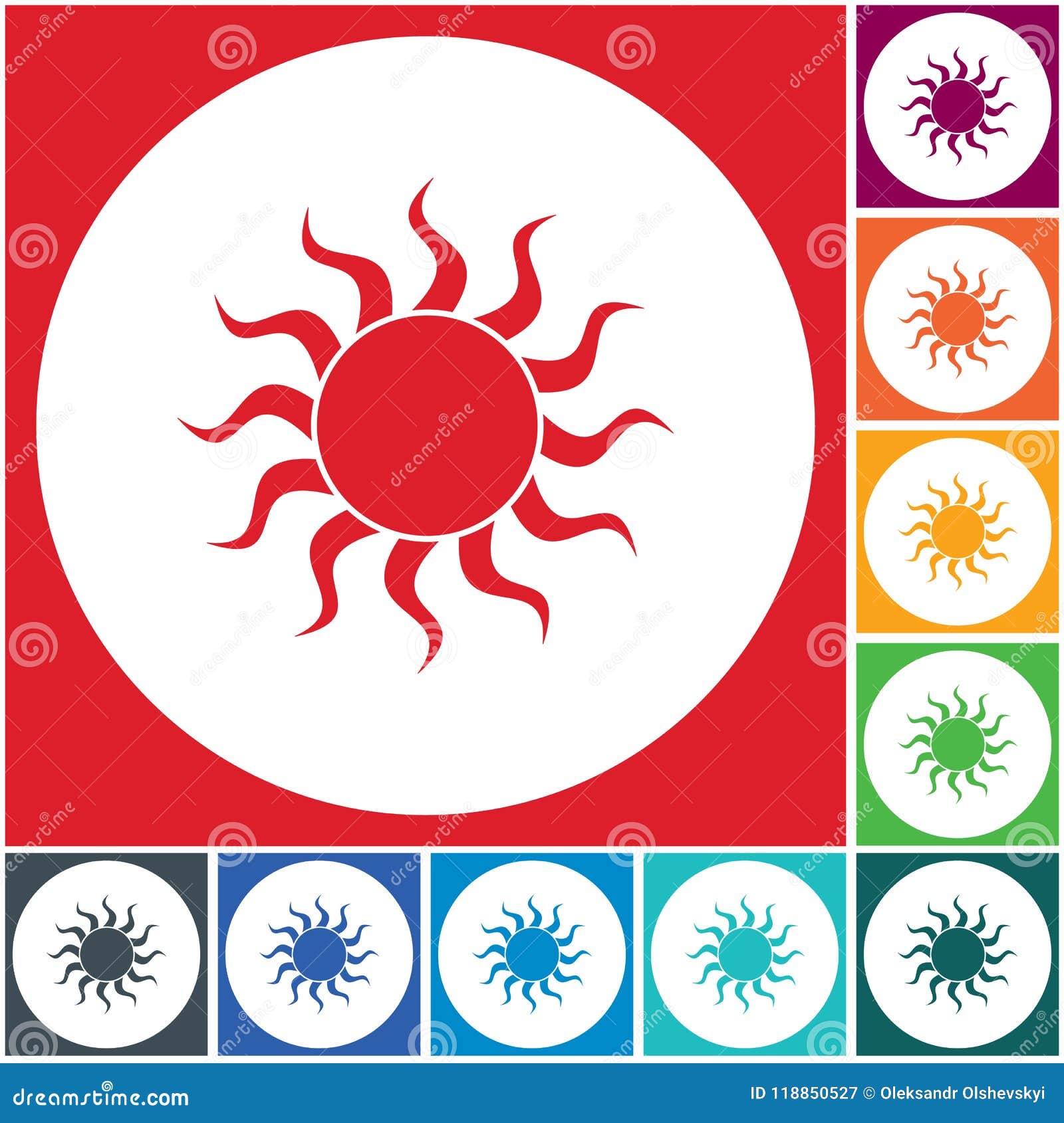 Sun stylized image icon stock vector. Illustration of sign - 118850527