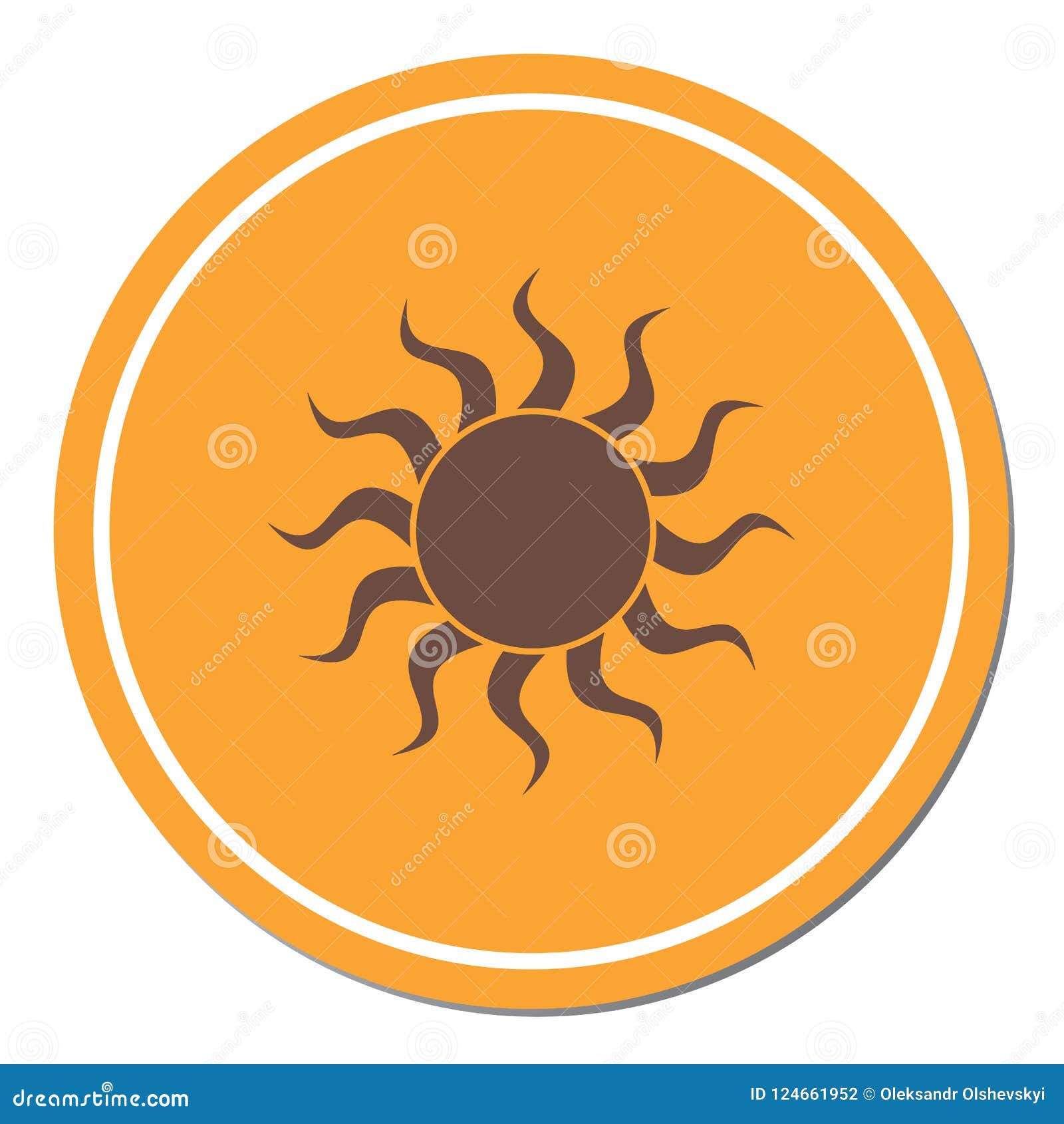 Sun stylized image icon stock vector. Illustration of bright - 124661952