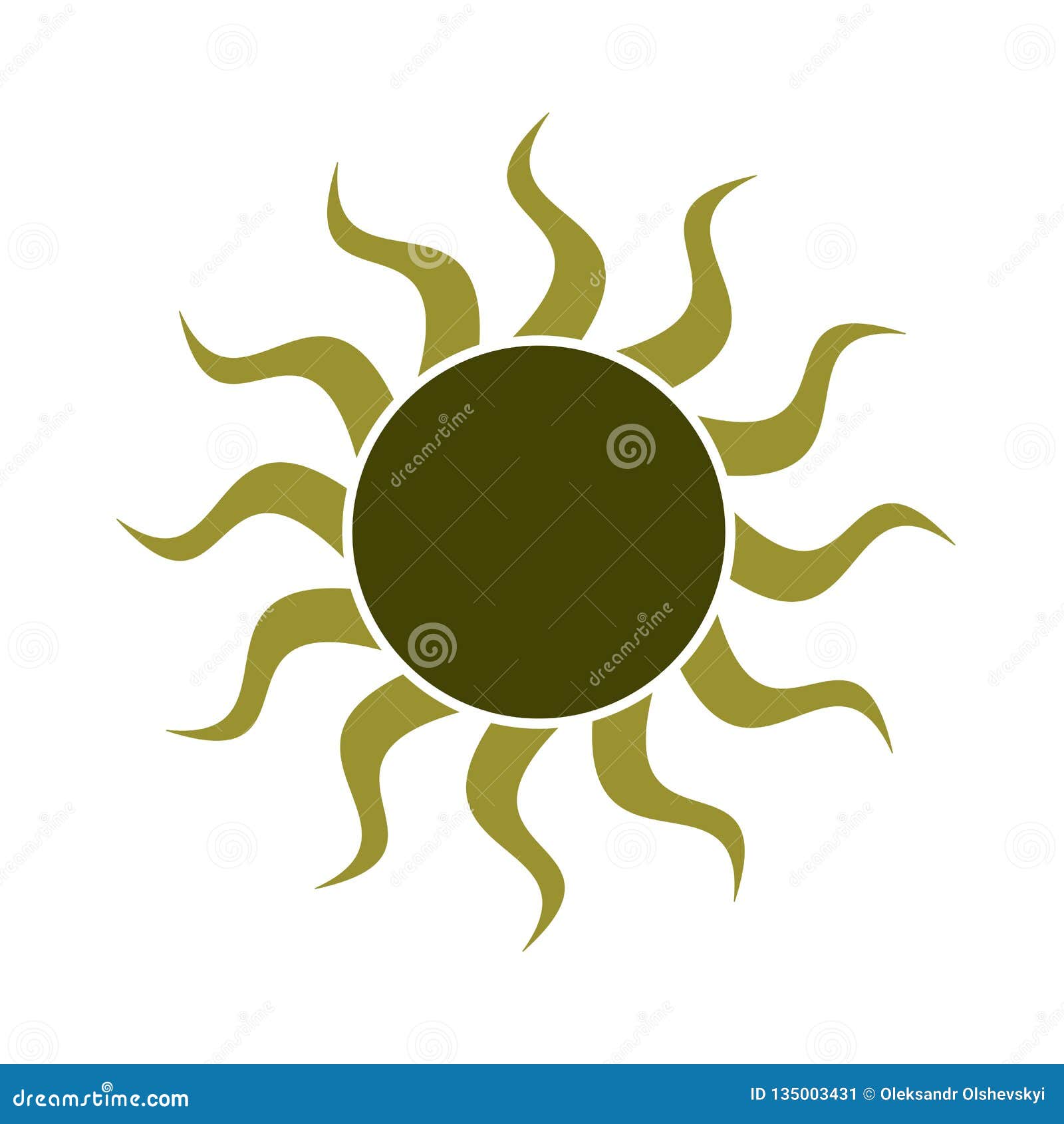 Sun stylized image icon stock vector. Illustration of bright - 135003431