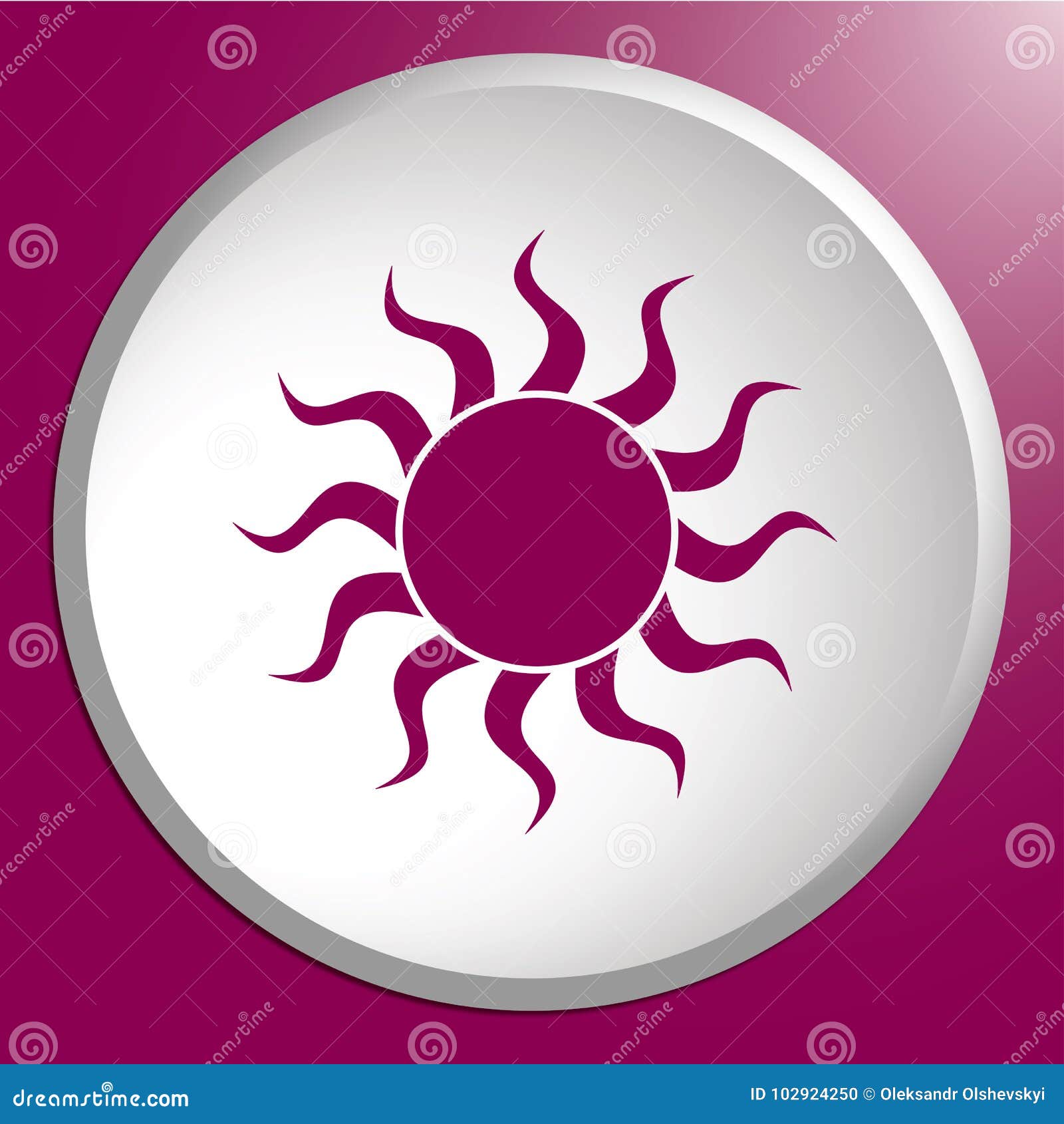 Sun stylized image icon stock vector. Illustration of sign - 102924250
