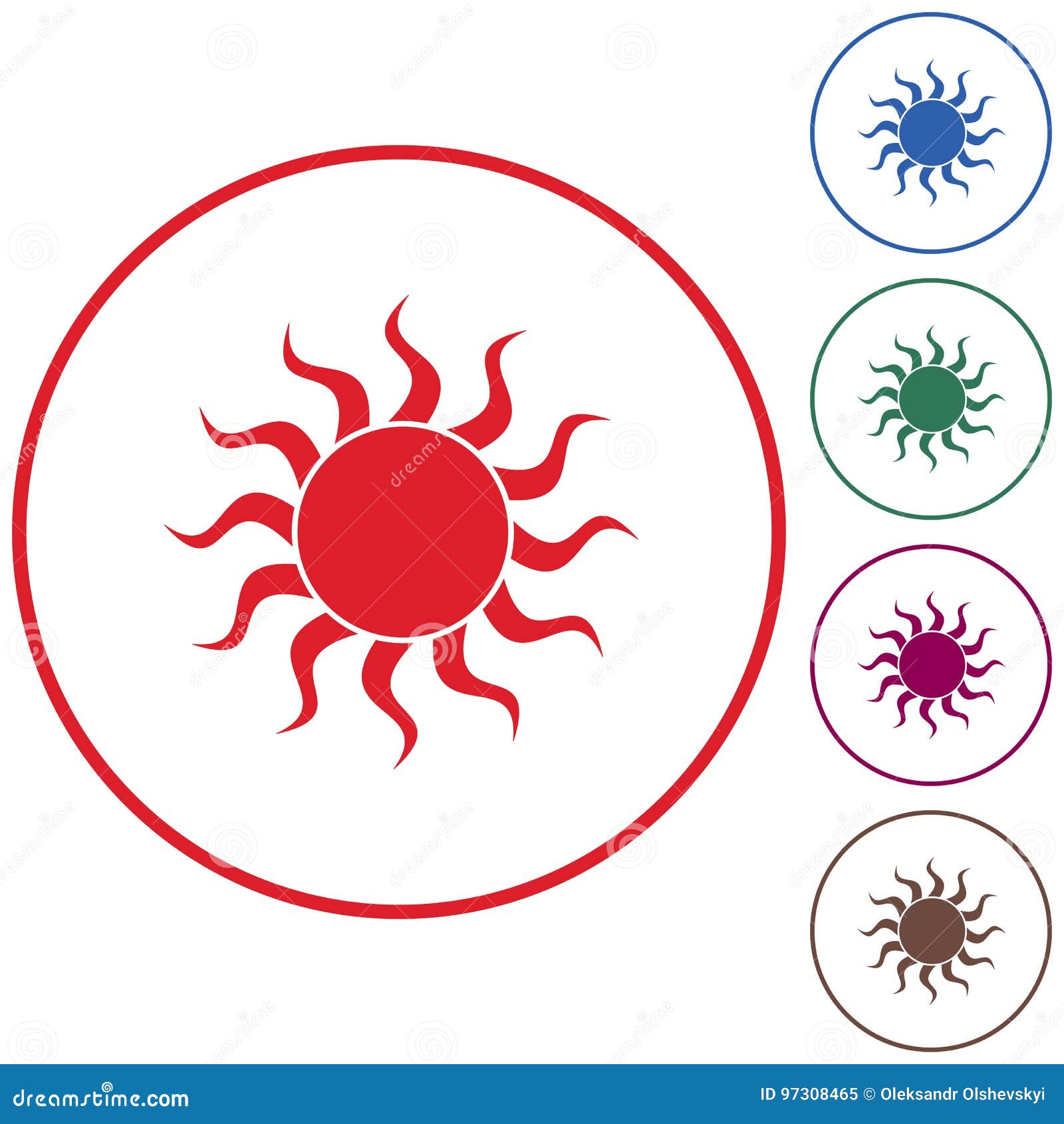 Sun stylized image icon stock vector. Illustration of season - 97308465