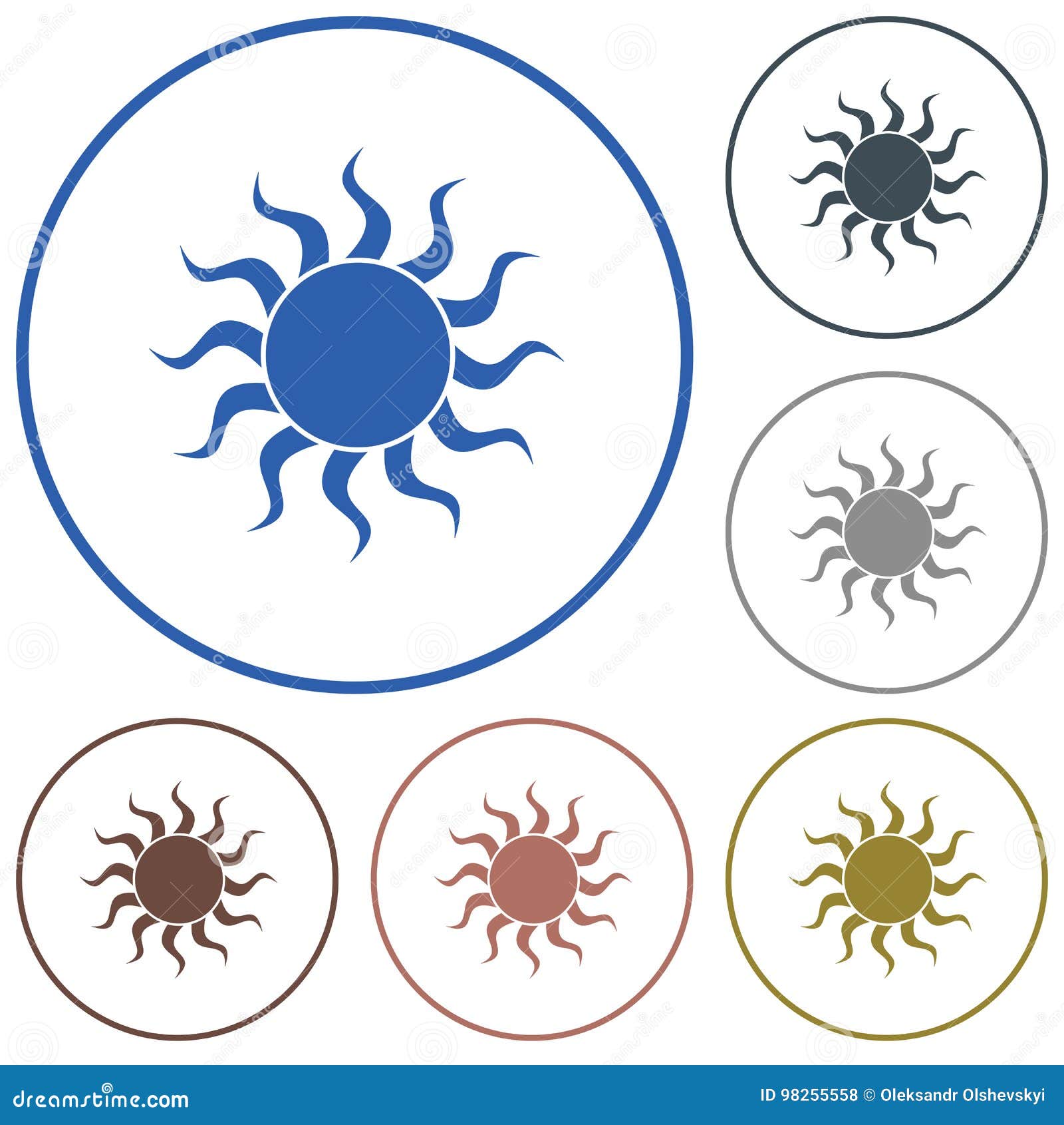 Sun stylized image icon stock vector. Illustration of grin - 98255558