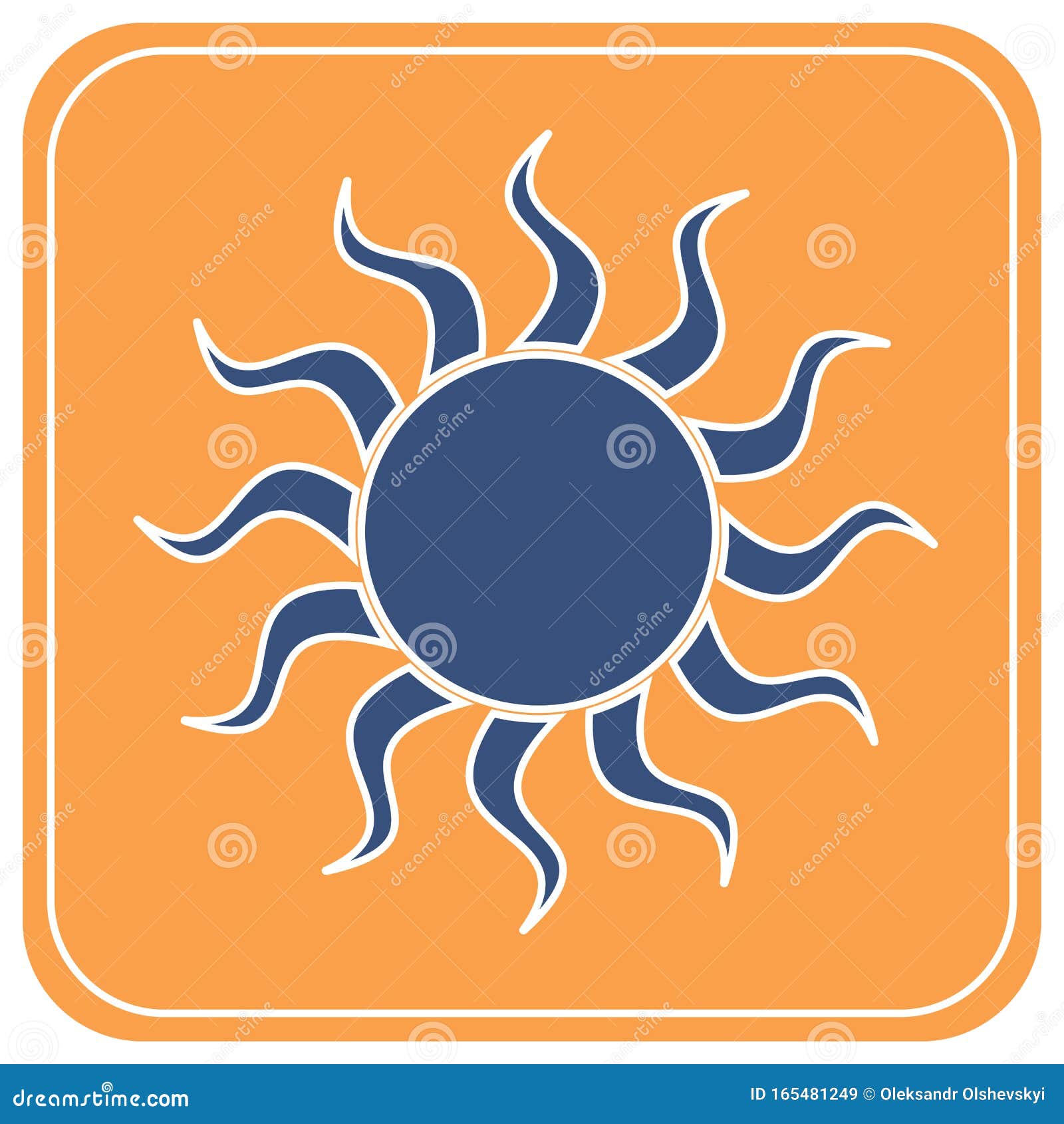 Sun stylized image icon stock vector. Illustration of happy - 165481249