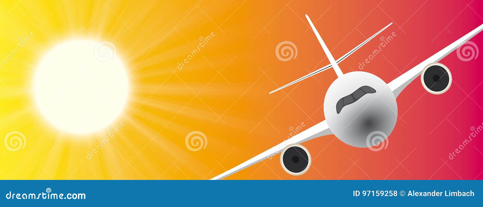 Sun Summer Sky Jet Header stock vector. Illustration of infochart ...