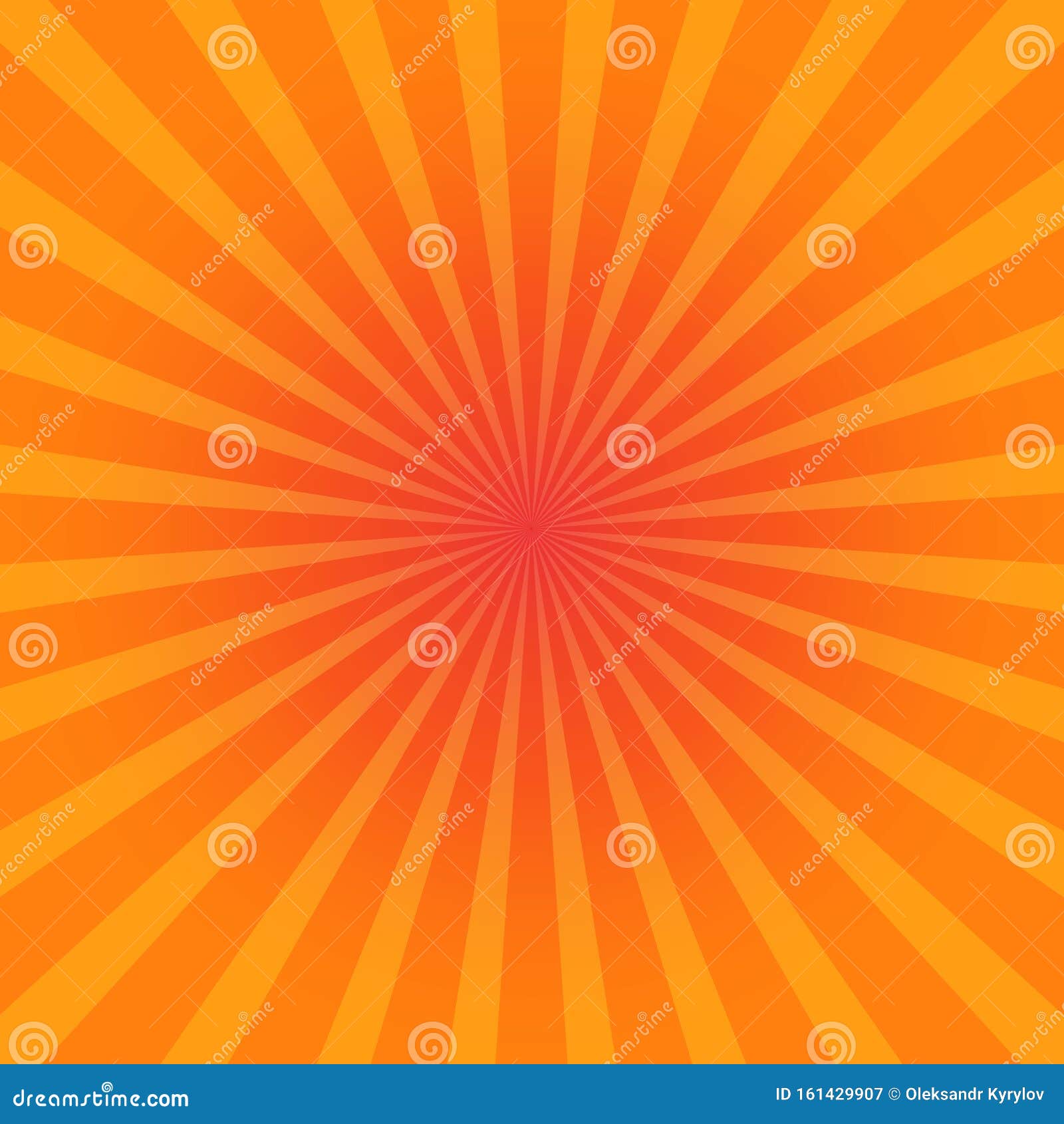 Sun Or Summer Sunburst Yellow Orange Shiny Ray Beam Background Stock