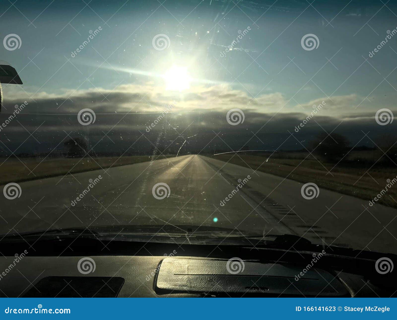 Sun stock image. Image of driving, clouds, sunset, view - 166141623