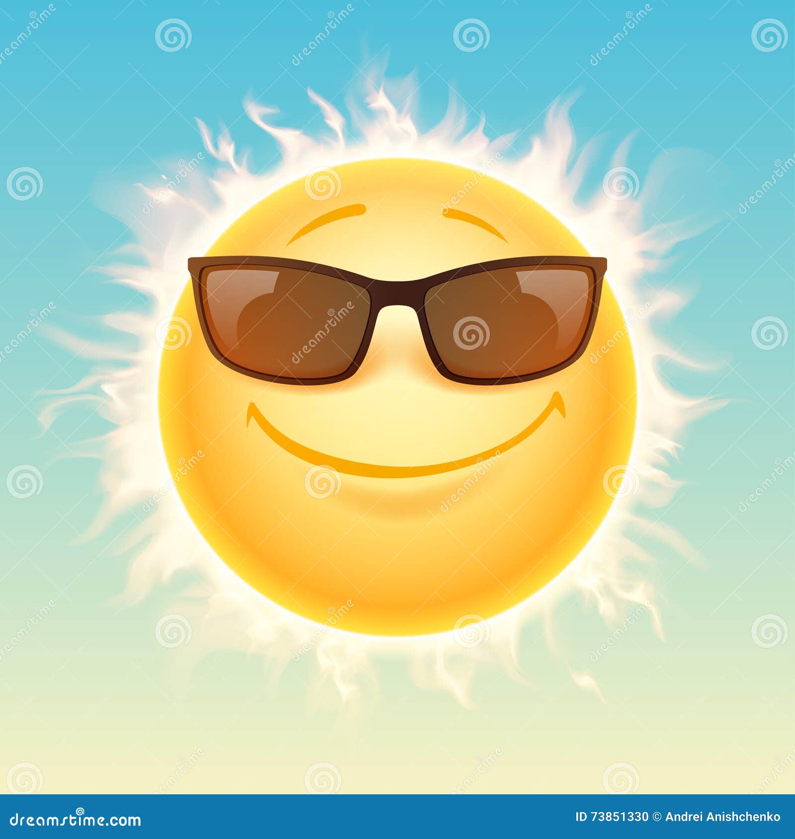 Sun in Sunglasses Illustration Stock Vector - Illustration of shine ...