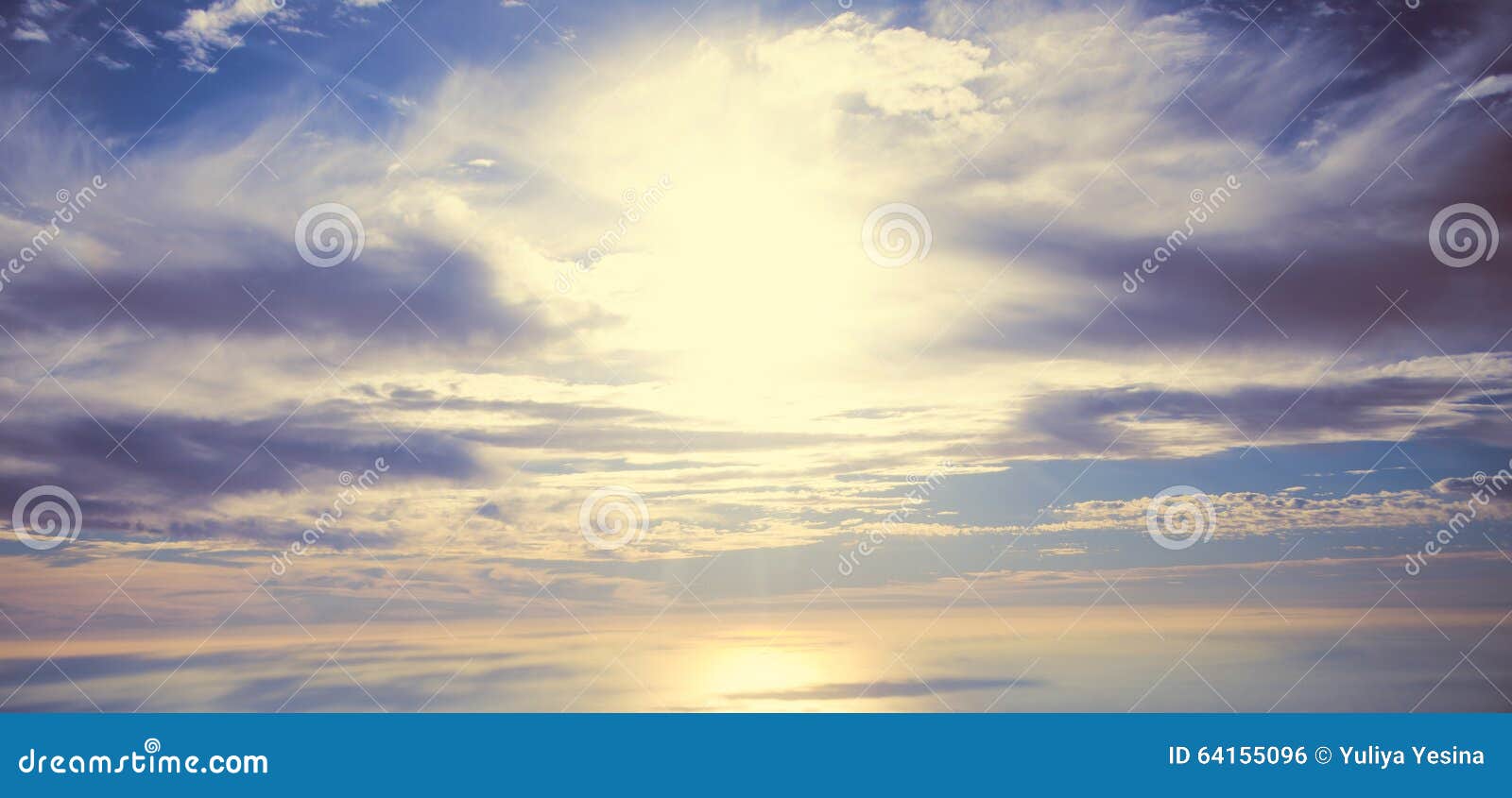 Sun and Sunlight Beam Over Sea. Background Stock Photo - Image of ...