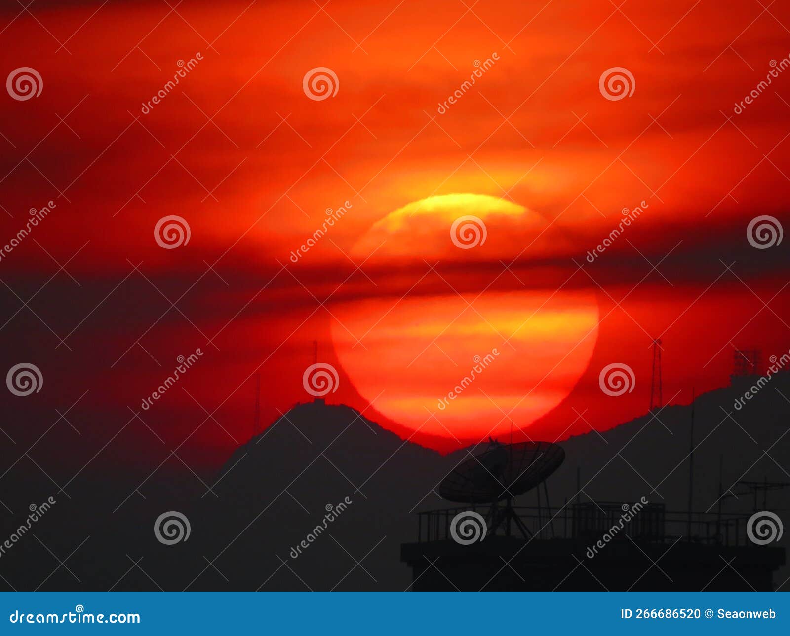 A Sun at the Sunset Time, Close Up the Sun Stock Photo - Image of ...